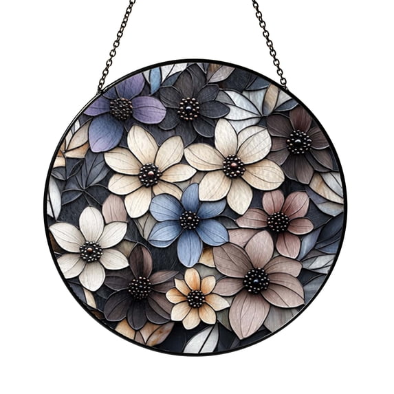 Moody Floral Stained Glass Style Window Decor – Suncatcher - Walmart.com