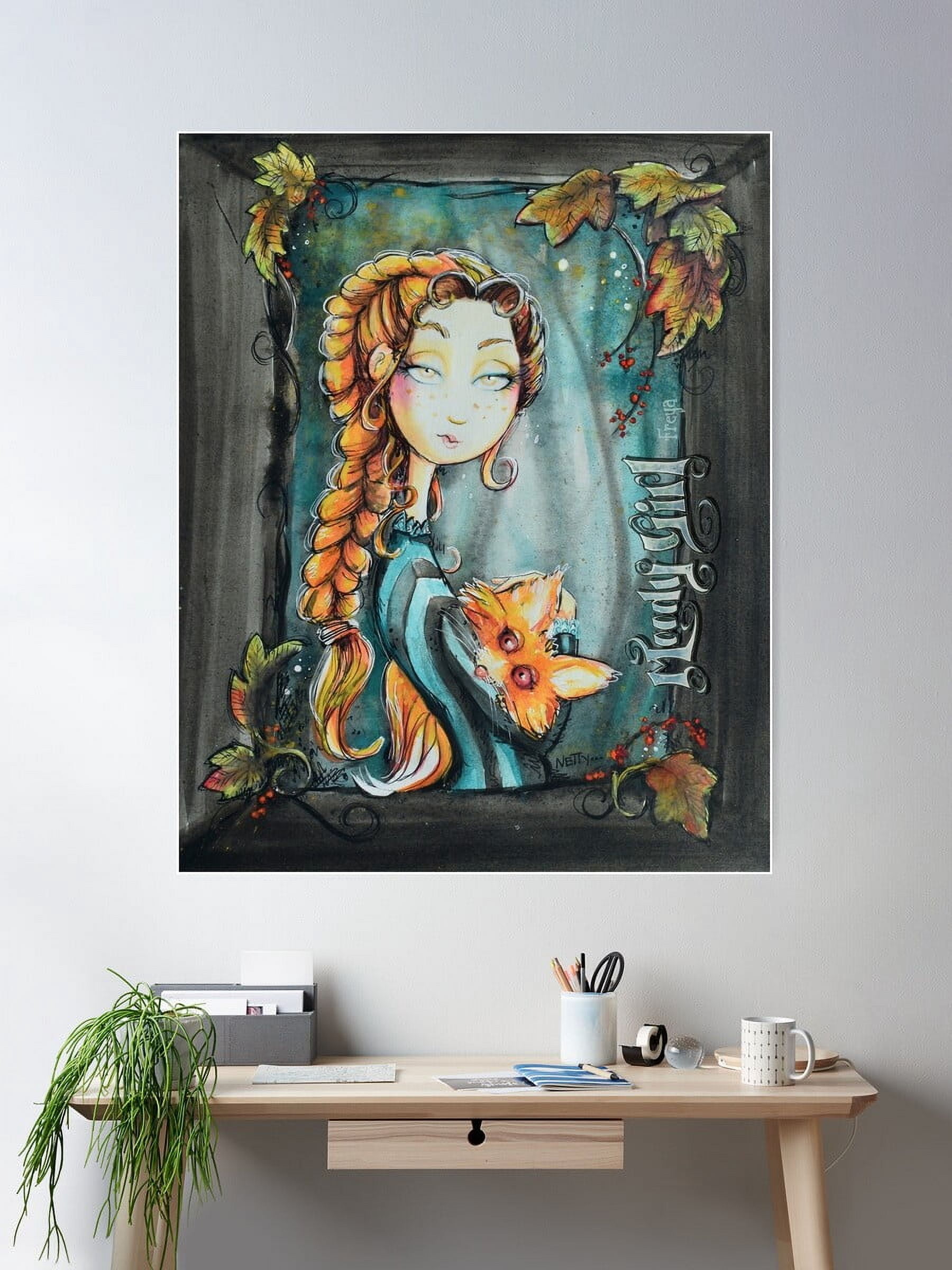 Moody Girl Freya Poster Wall Art Modern Wall Decor For Living Room ...
