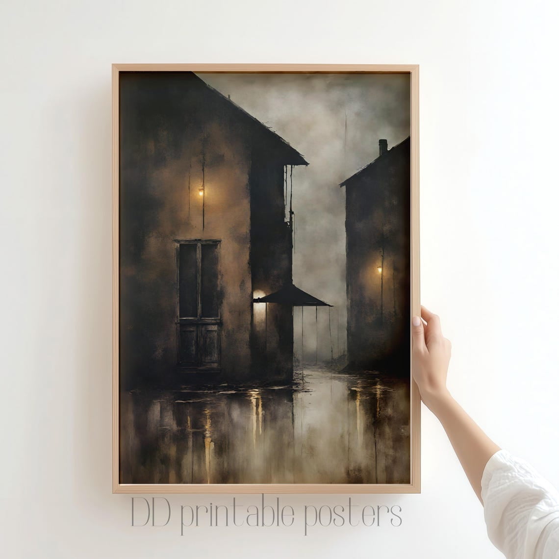 Moody Gothic Street View Print Dark Abstract Landscape Home Decor #1240 ...