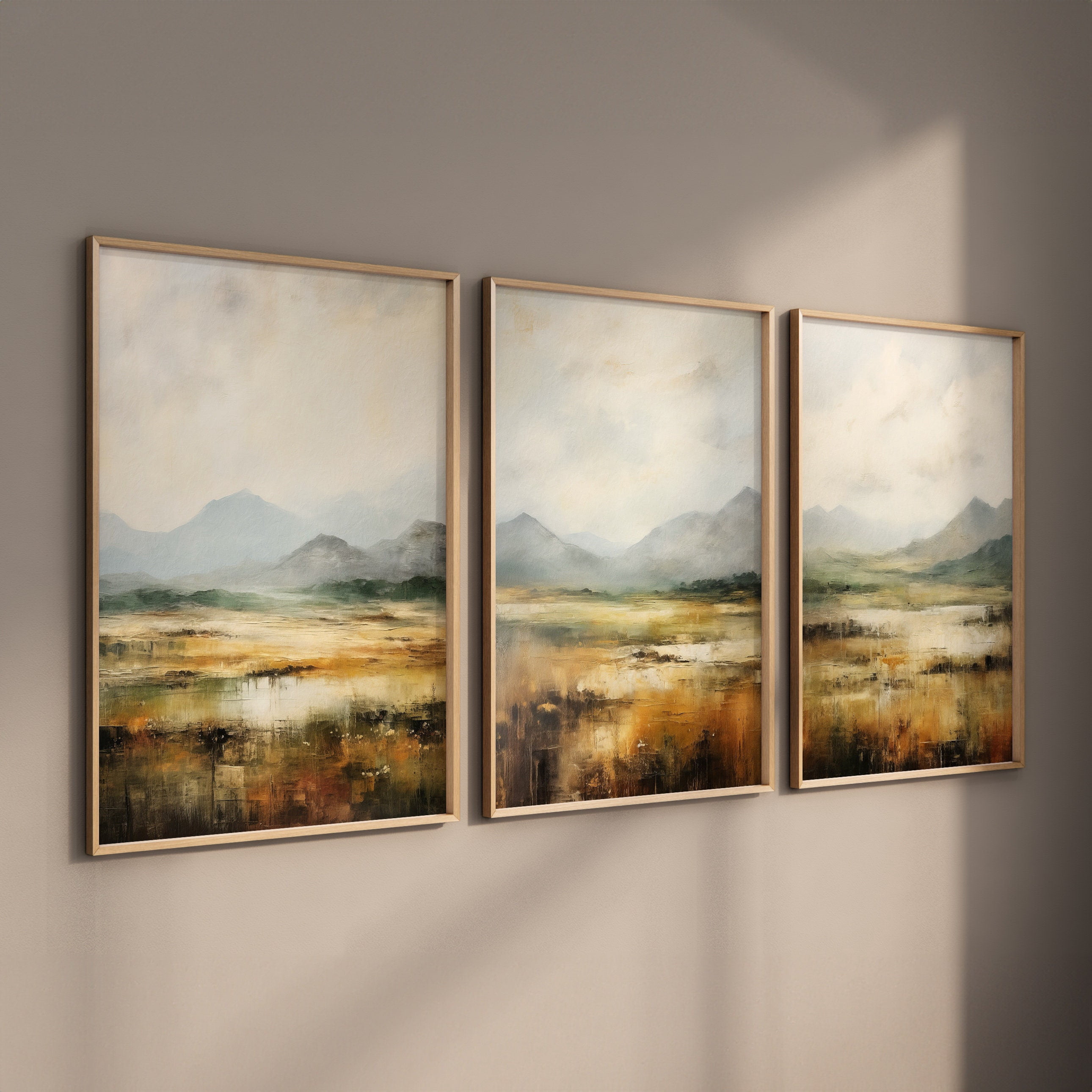 Moody Landscape Wall Art: Vintage Set 3 - Walmart.com