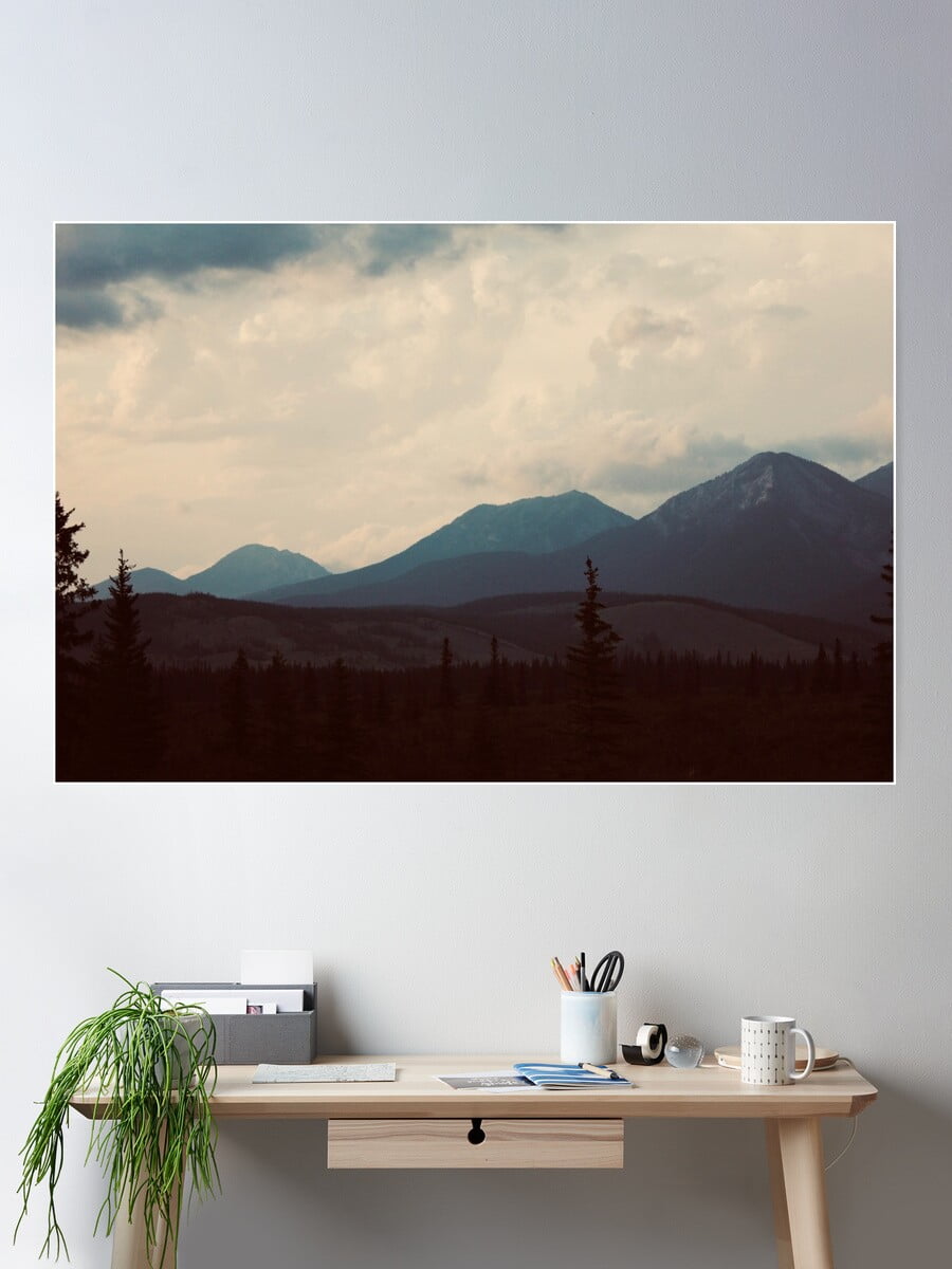 Moody Mountain Range Poster Wall Art, Modern Wall Decor For Living Room ...