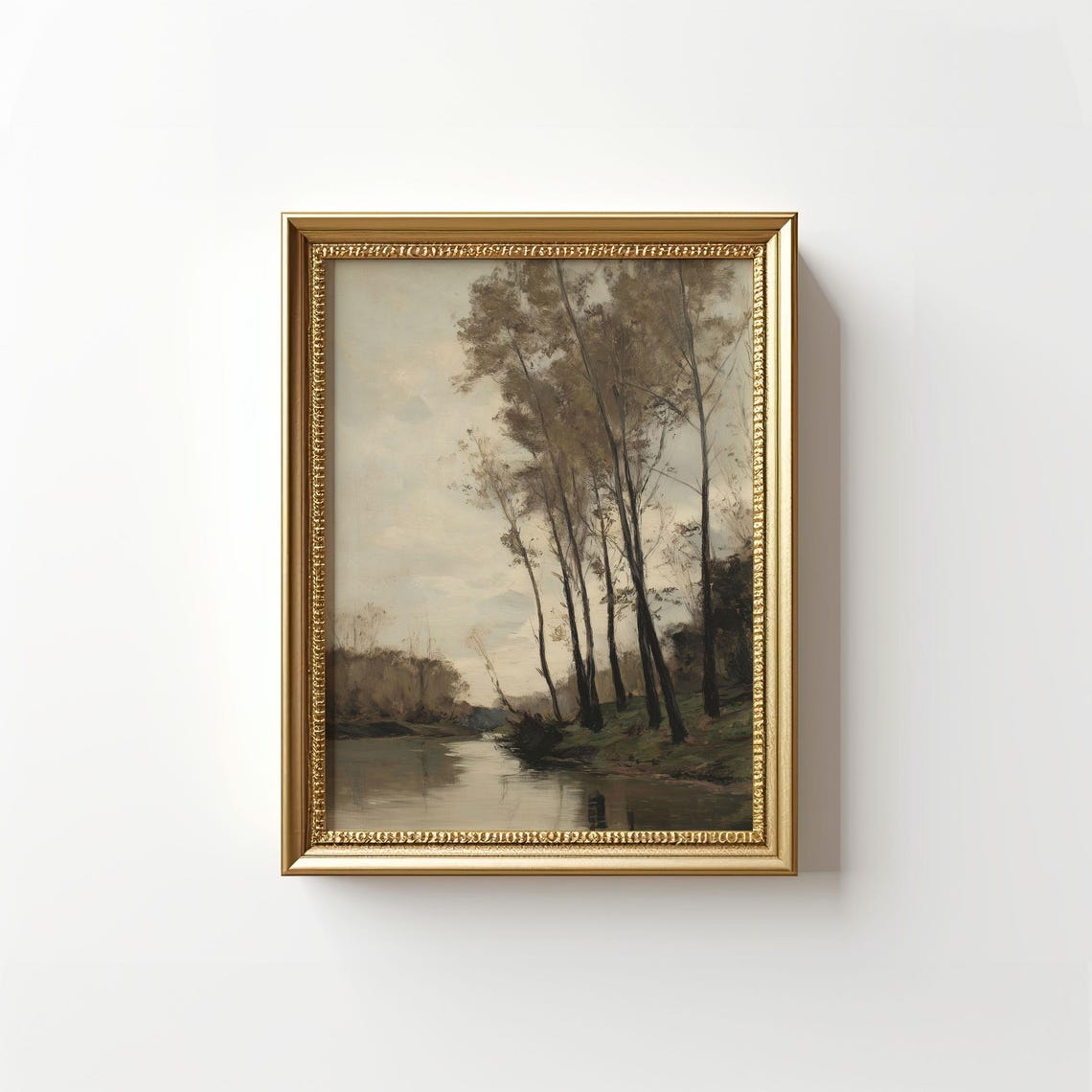 Moody Nature Wall Art Dark Forest Landscape Decor Woodland River Print ...