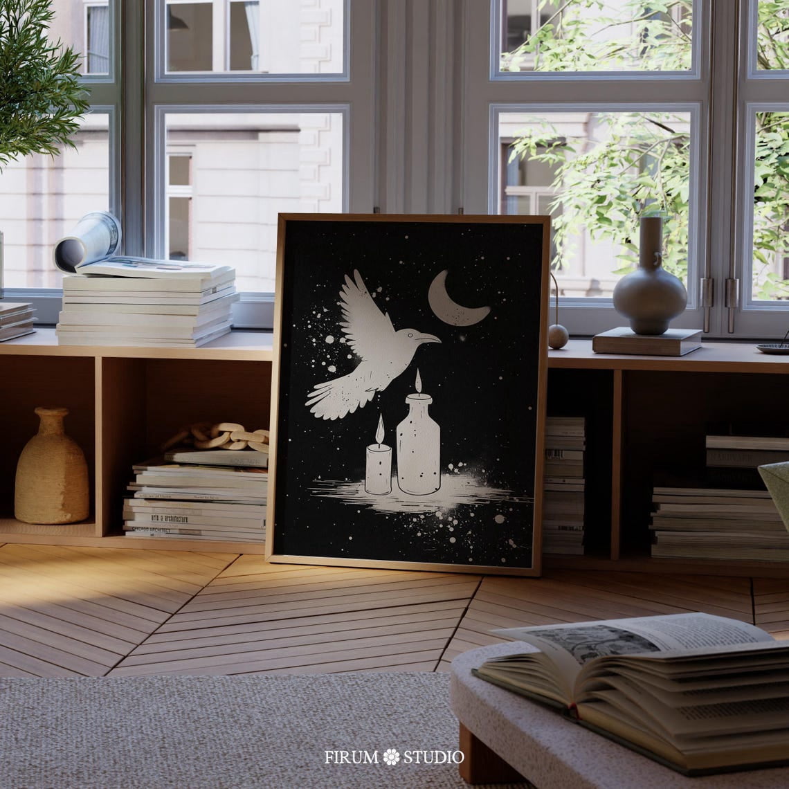 Moody Raven Printable Wall Art, Dark Academia Wall Decor, Black And ...