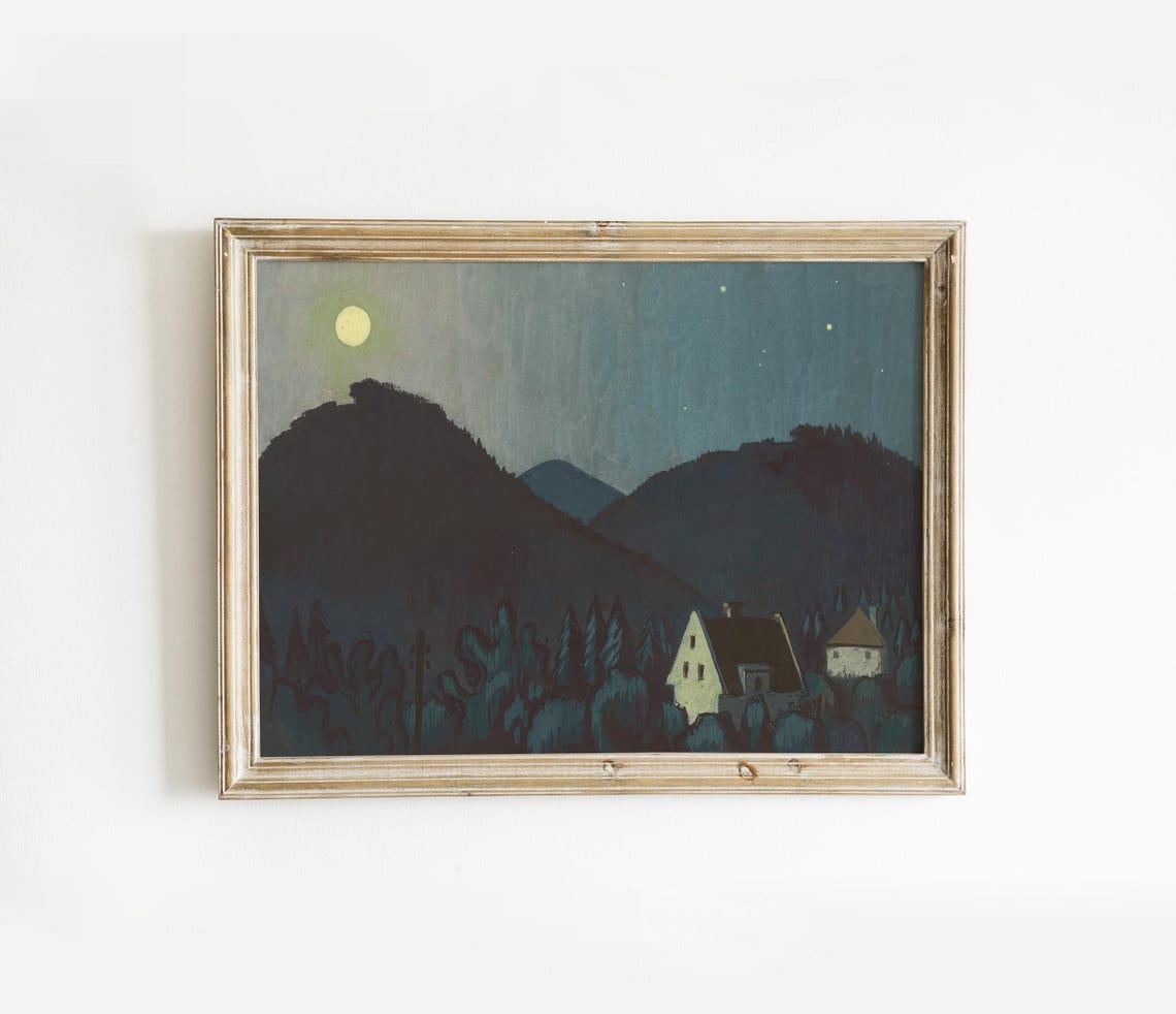 Moody Rustic Cottage Core Wall Art, Horizontal Landscape, Wall Art For ...