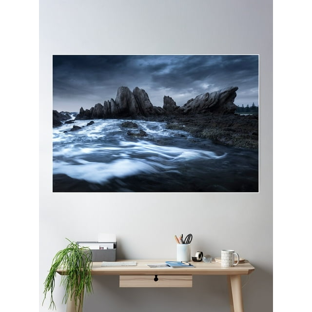 Moody Seas Poster Wall Art, Modern Wall Decor For Living Room Bedroom ...