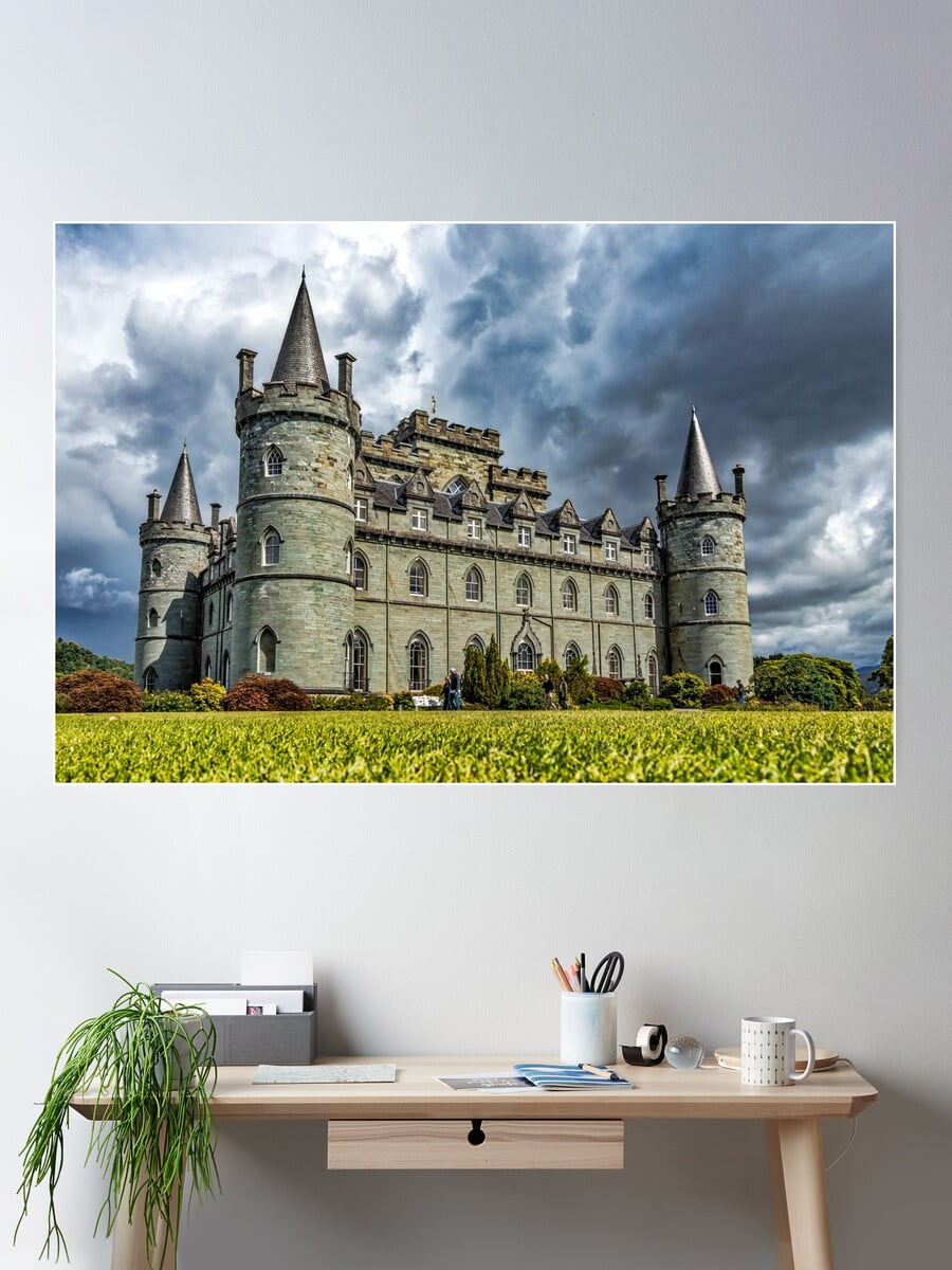 Moody Skies Over Inveraray Castle, Inveraray, Argyll, Scotland Poster ...