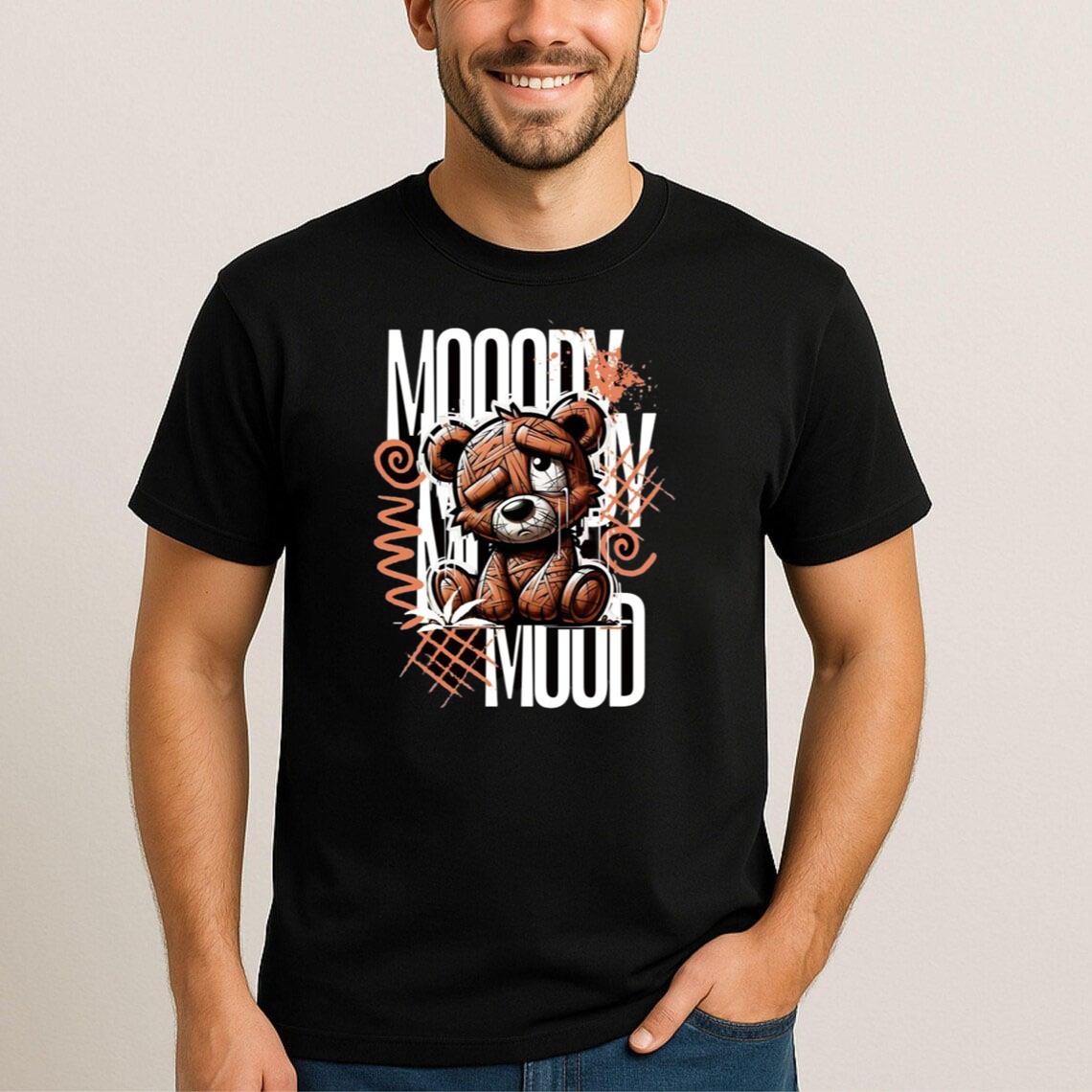 Moody Teddy T-shirt with Grumpy Bear Mood and Cute Expression Vibe, for ...