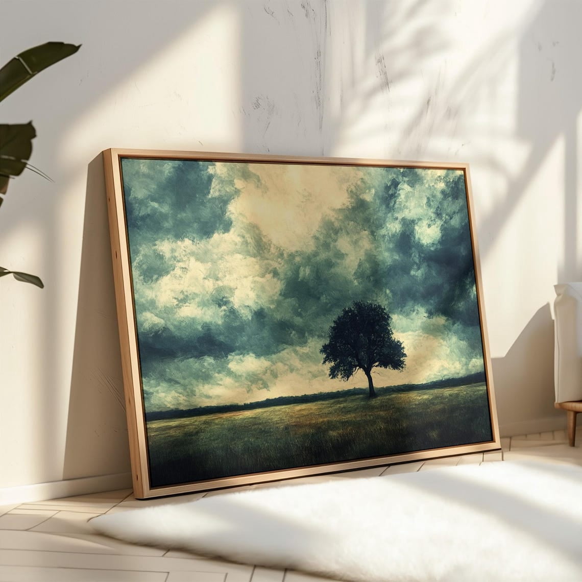 Moody Tree - Dramatic Stormy Sky And Lone Tree Artwork For Rustic And ...