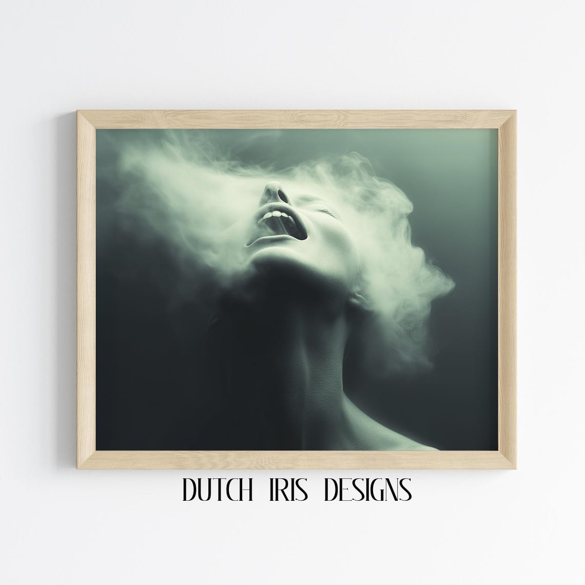 Moody Wall Art, Haunting Banshee Portrait, Mysterious Ghostly Face ...