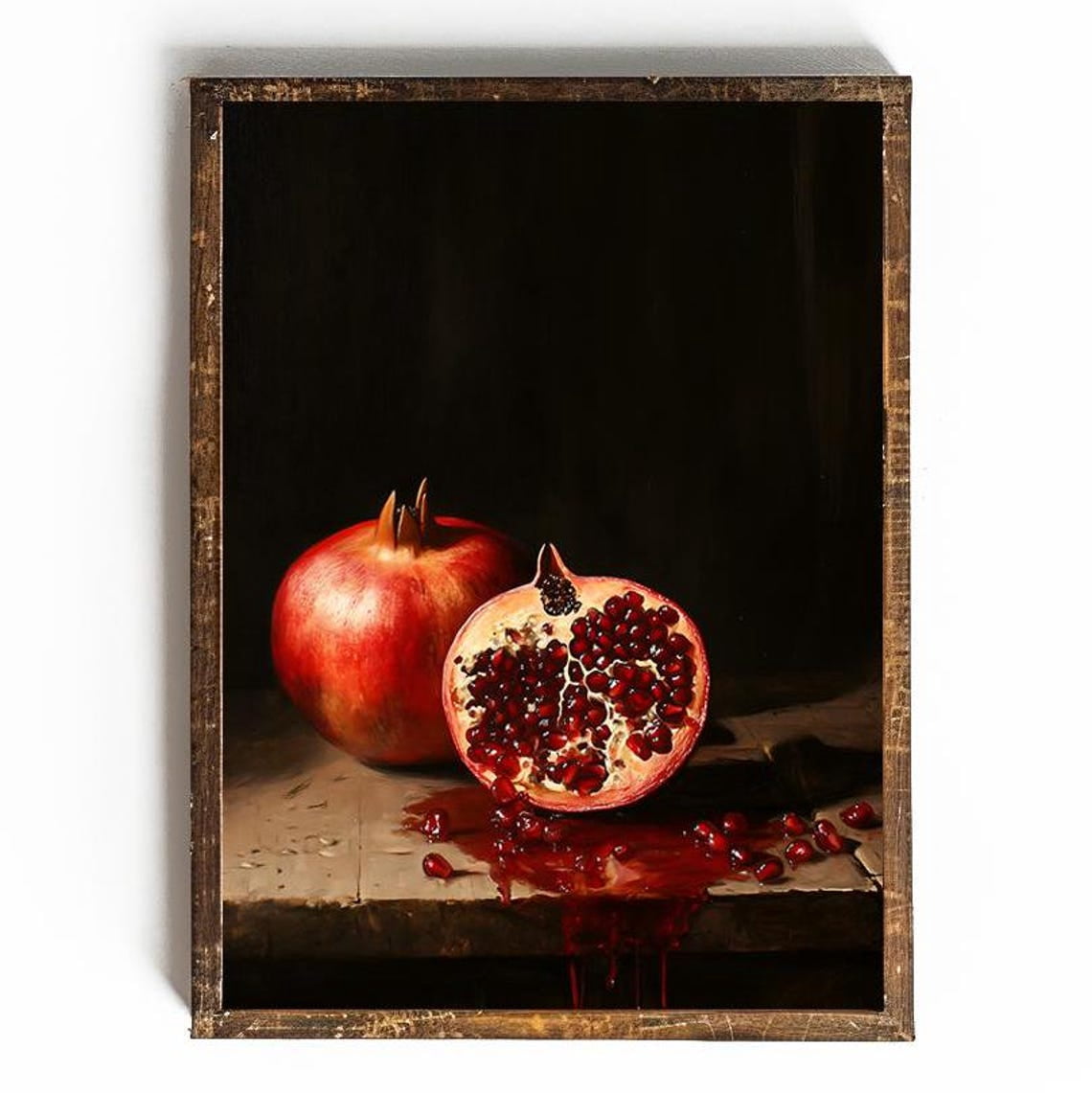 Moody Wall Art For Kitchen Decor Dark Academia Pomegranate Poster ...