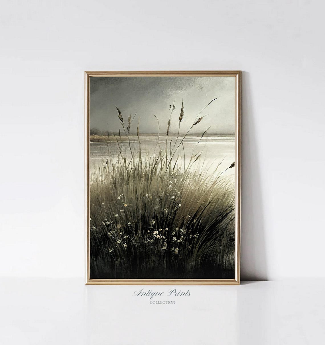 Moody Wildflower, Country Landscape Vintage Wall Art, Moody Countryside ...