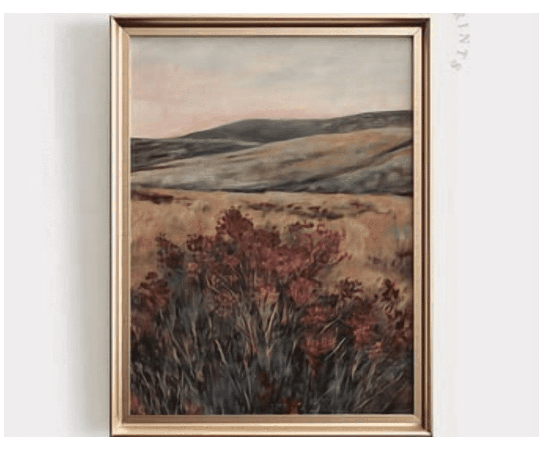 Moody Wildflower Landscape Poster Vintage Pastoral Art - Walmart.com