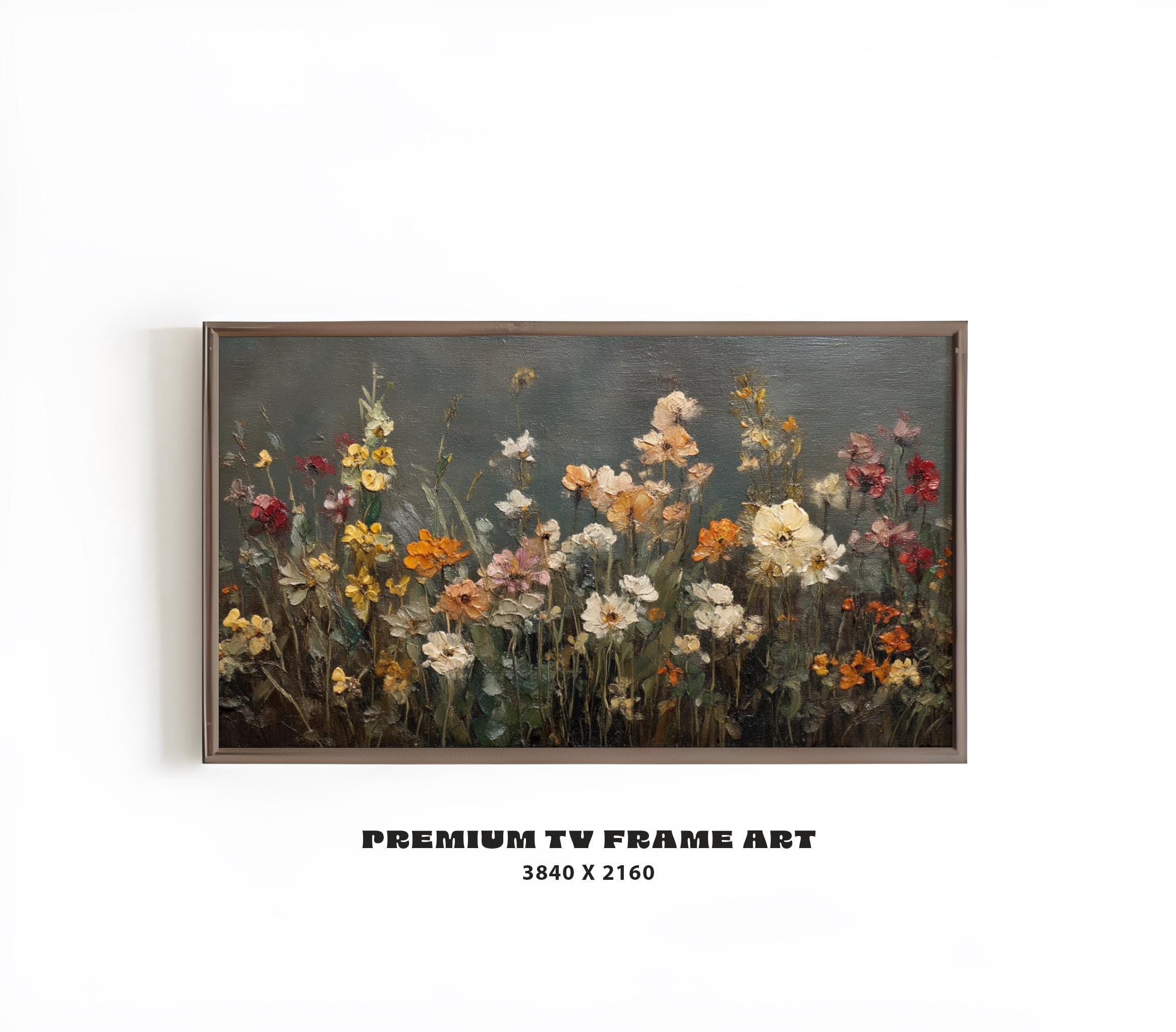 Moody Wildflowers Summer Frame TV Art | Botanical Floral Screensaver ...