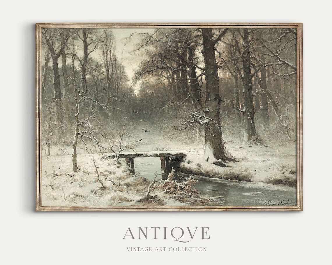 Moody Winter Ravendark Snowy Landscape Wall Art,, UNFRAMED Poster, Wall ...