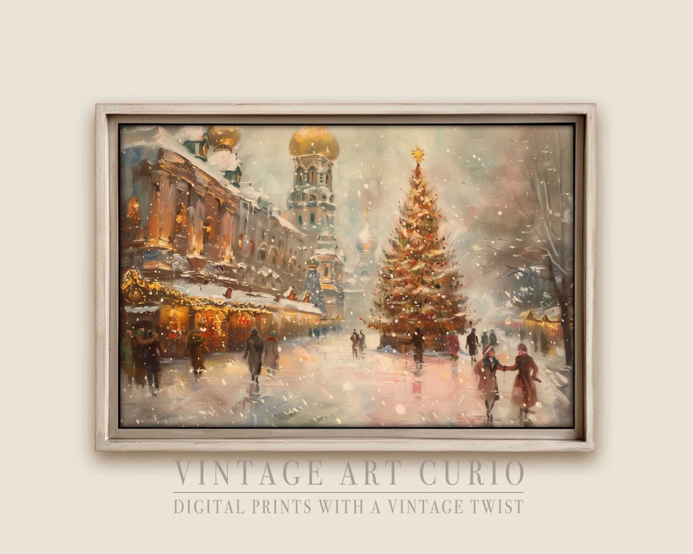 Moody Winter Scene, Vintage Of Moscow'S Festive Town Square, Magic 46 ...