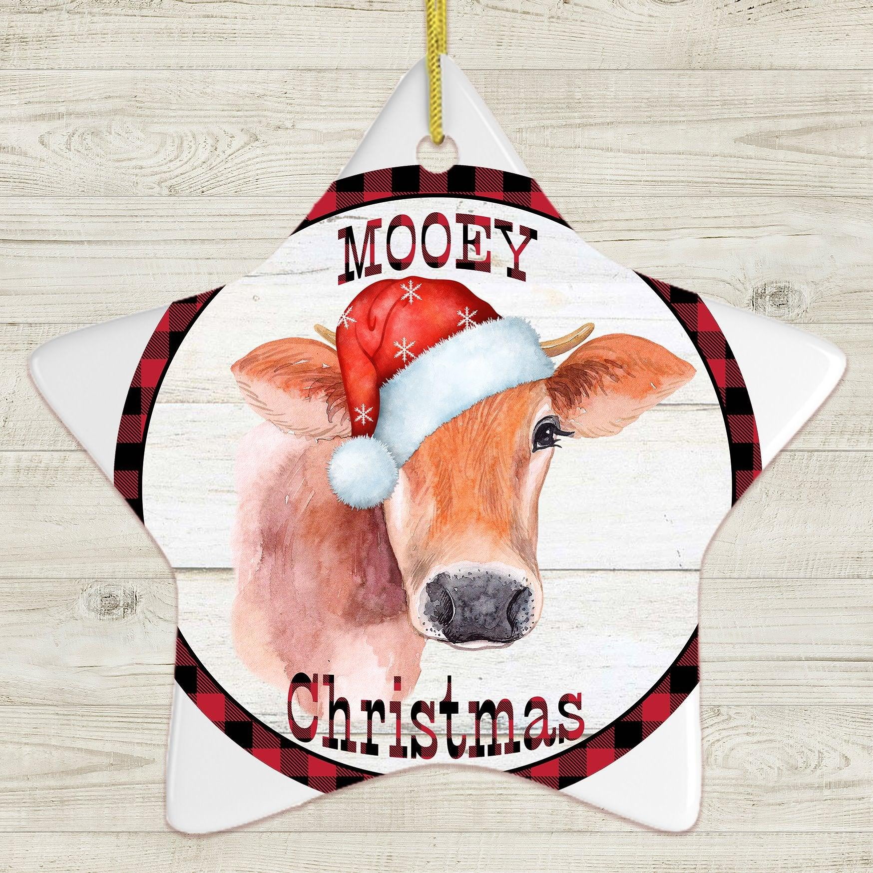 Mooey Christmas Cattle Star Cow Ornament - Walmart.com
