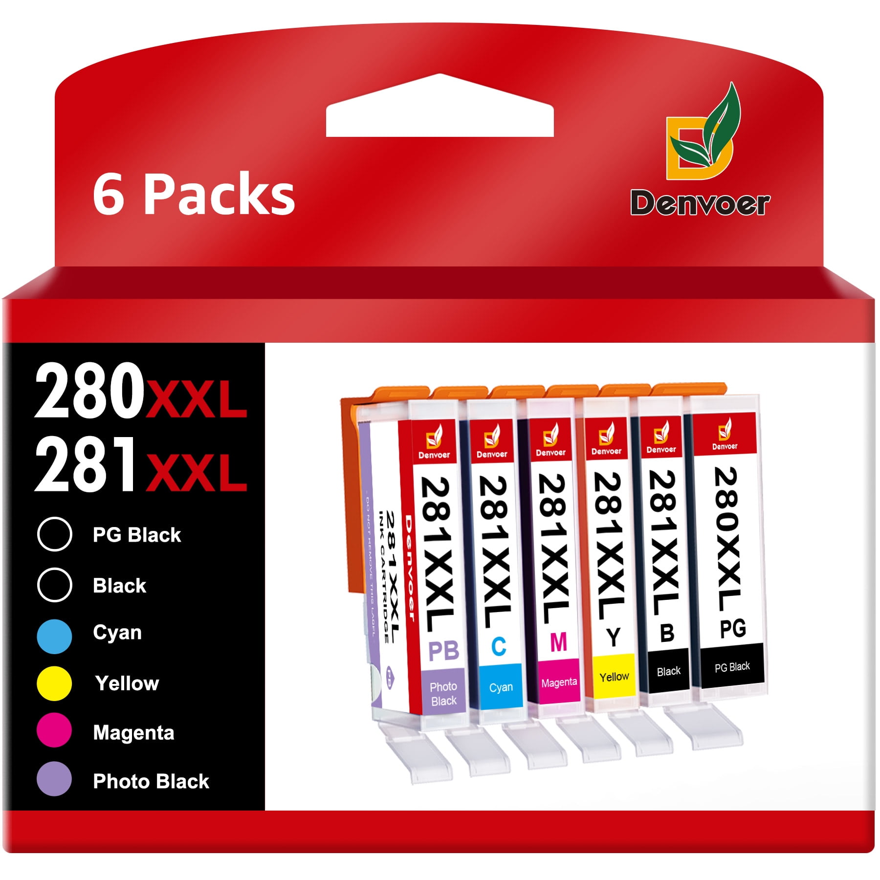 Mooho Ink Cartridges Replacment for Canon Ink 280 and 281 PGI-280XXL ...