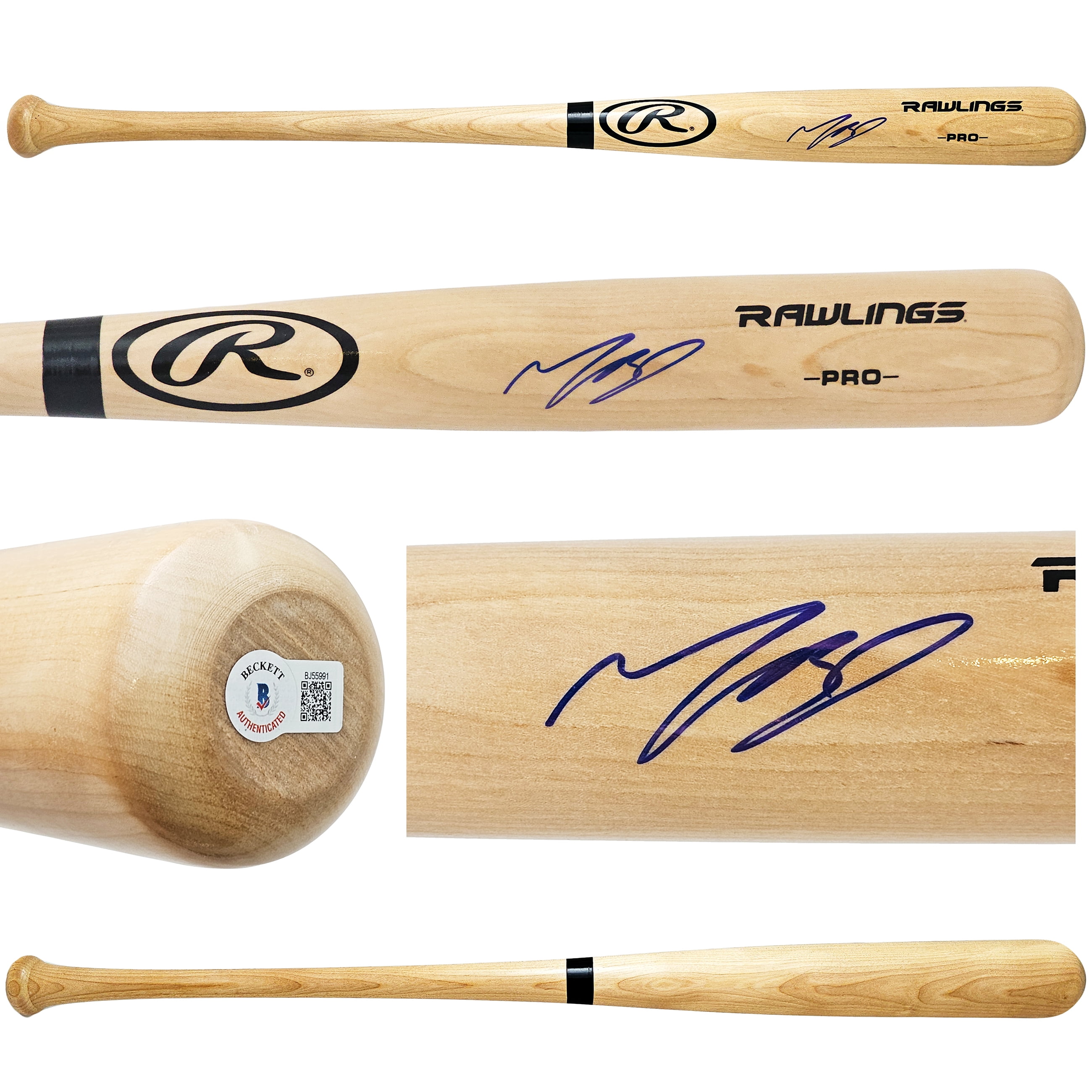 Mookie Betts Autographed Blonde Rawlings Pro Bat Los Angeles Dodgers ...