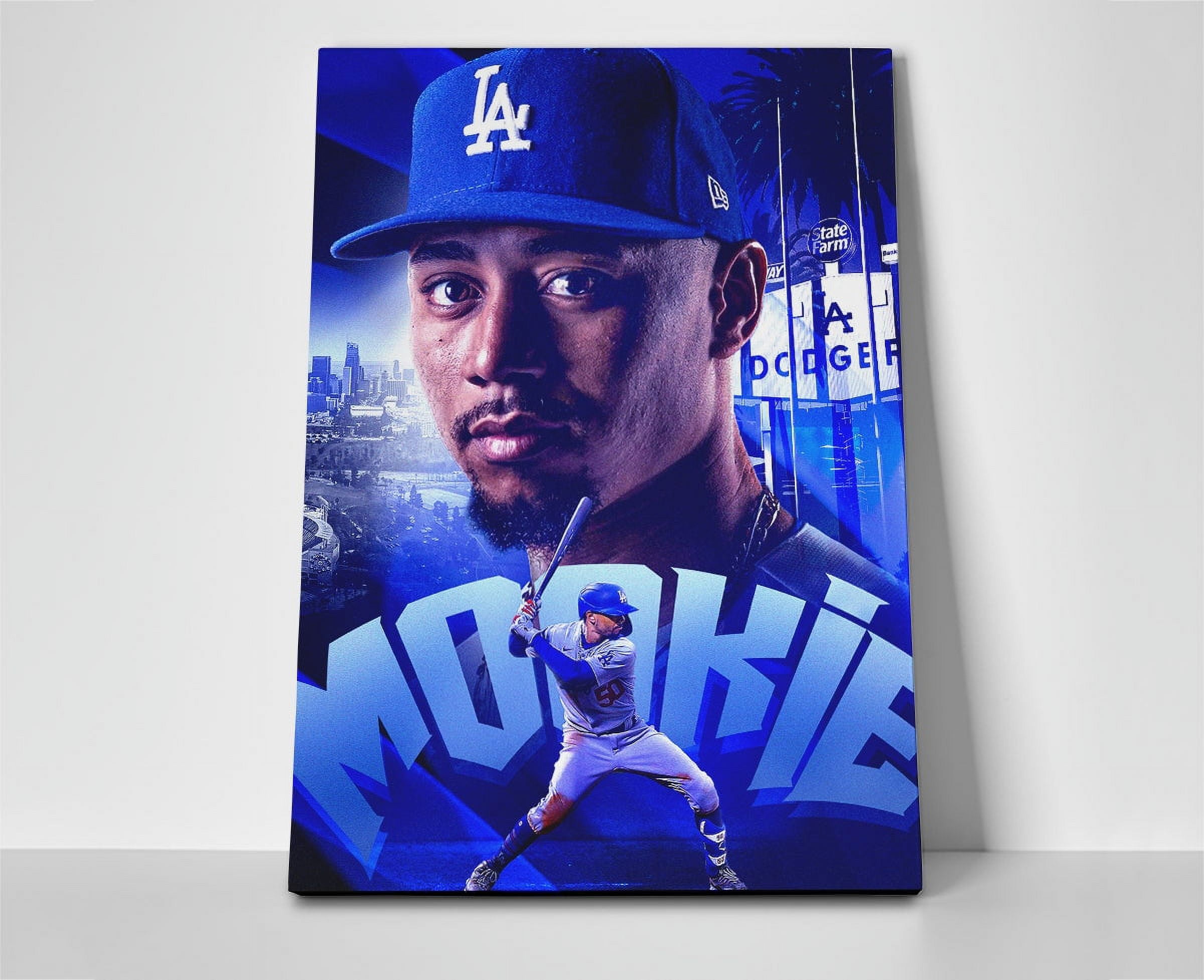 Mookie Betts Dodgers Swing Poster or Wrapped Canvas - Walmart.com