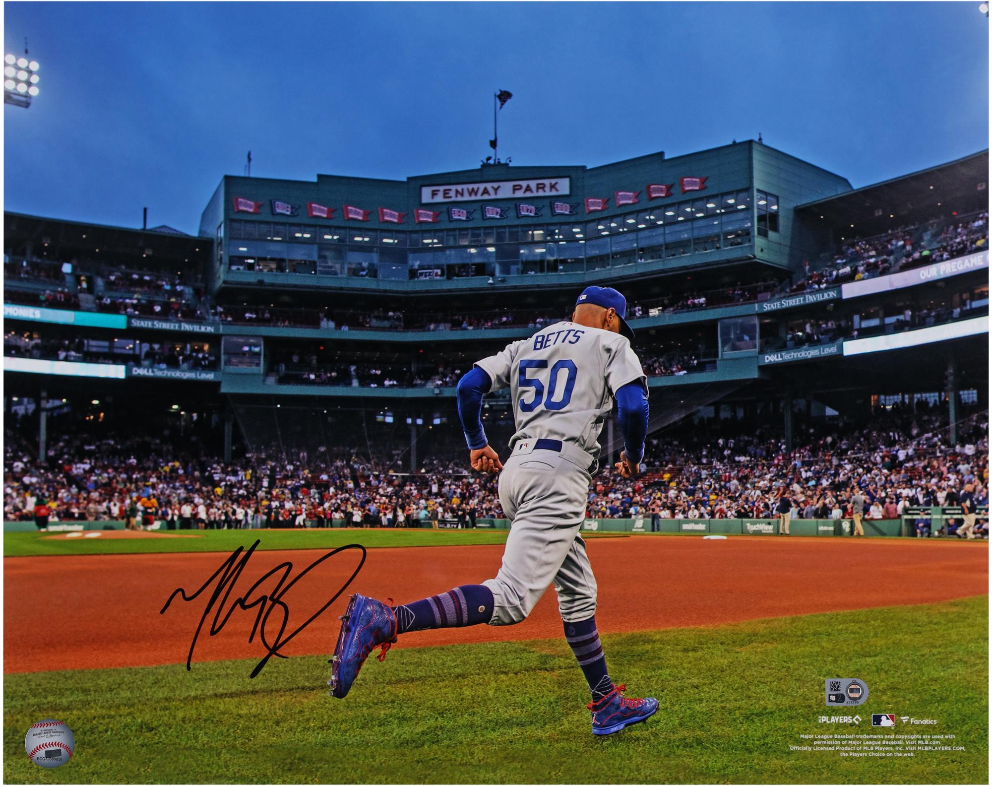 Mookie Betts Los Angeles Dodgers Autographed 16" x 20" at Fenway Park ...