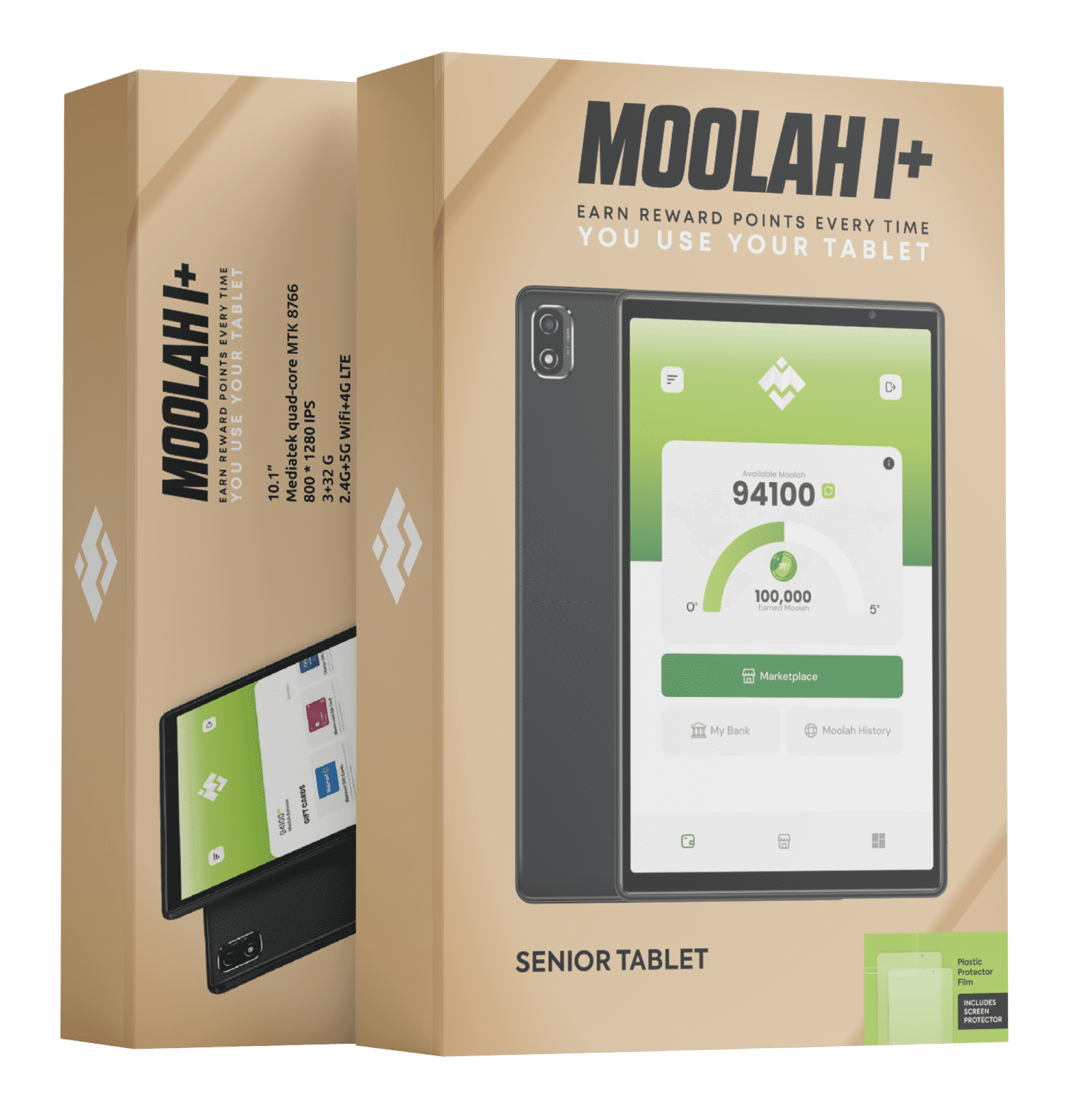 Moolah Wireless M1 Senior Plus 10.1" Cellular Tablet with a FREE mo ...