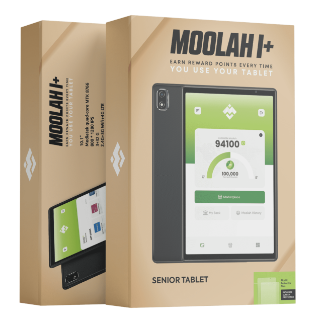 Moolah Wireless M1 Senior Plus 10.1" Cellular Tablet with a FREE mo ...