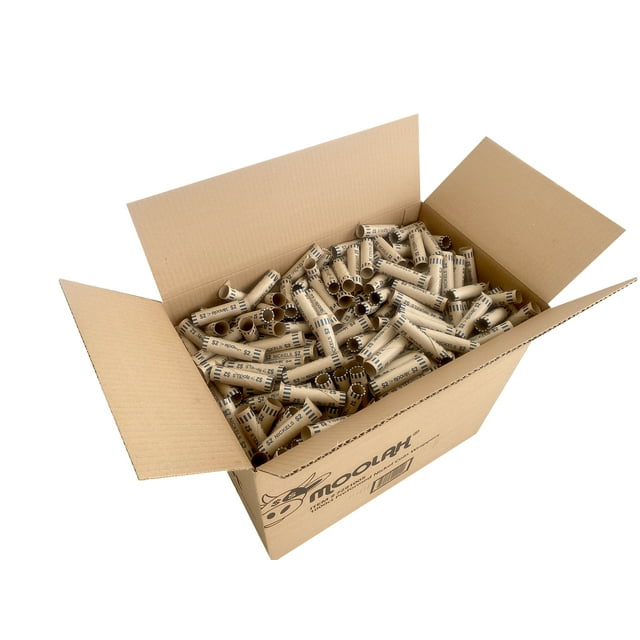 Moolah Preformed Nickel Paper Coin Wrappers, 1000 Count (Blue/Brown ...