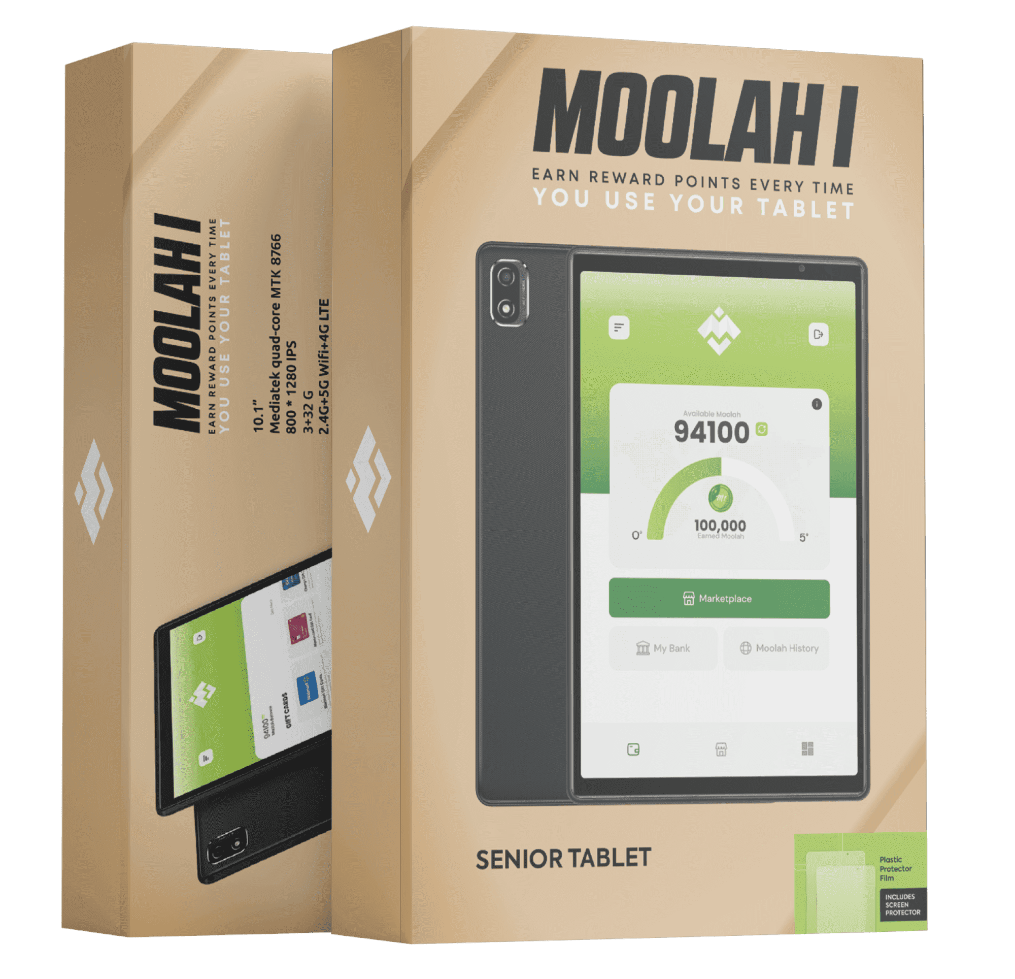 Moolah Wireless M1 Senior 10.1" Tablet, Android 13 + Moolah OS ...