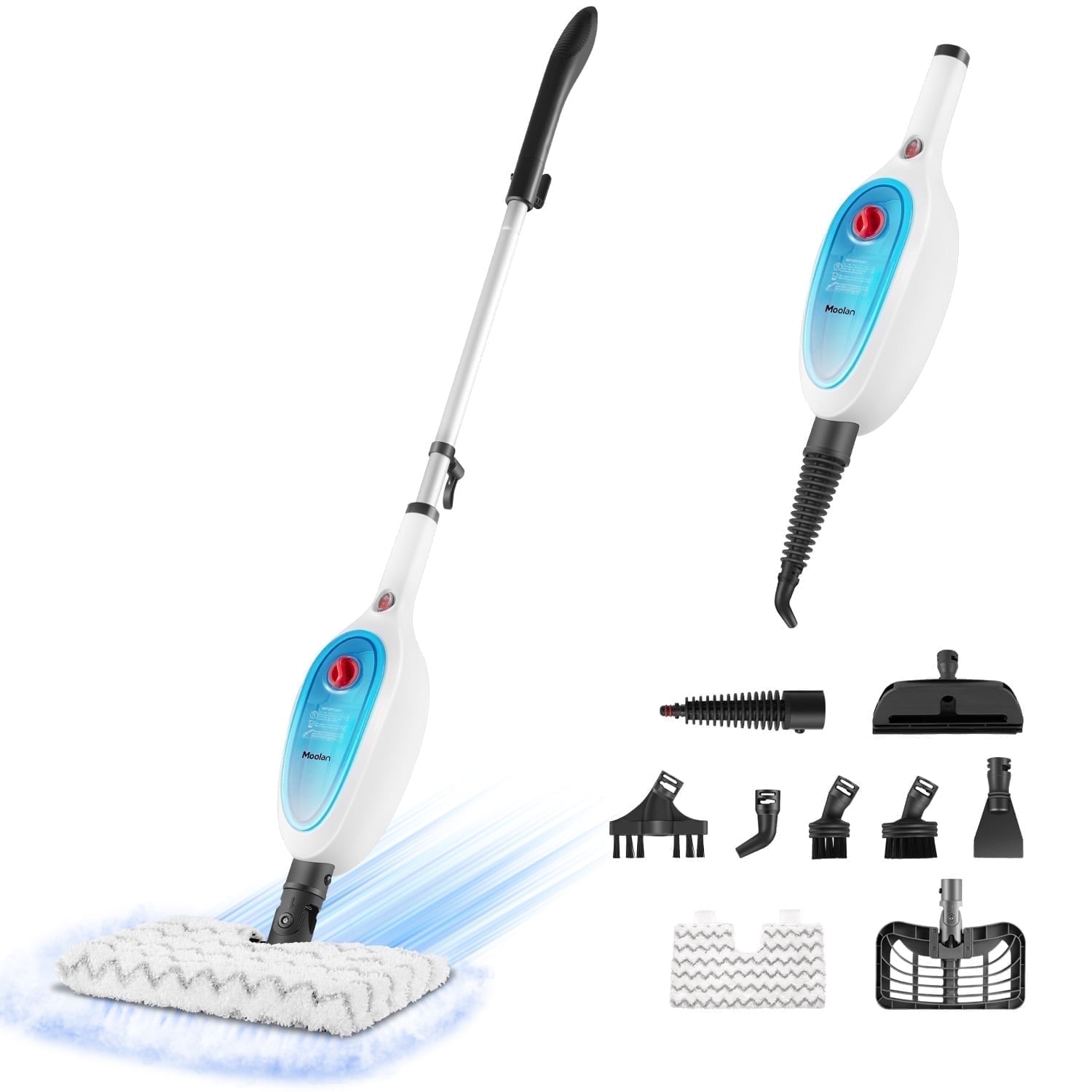 Moolan Steam Mop for Floors, 10 in 1 Handheld Steam Mop Cleaner for ...