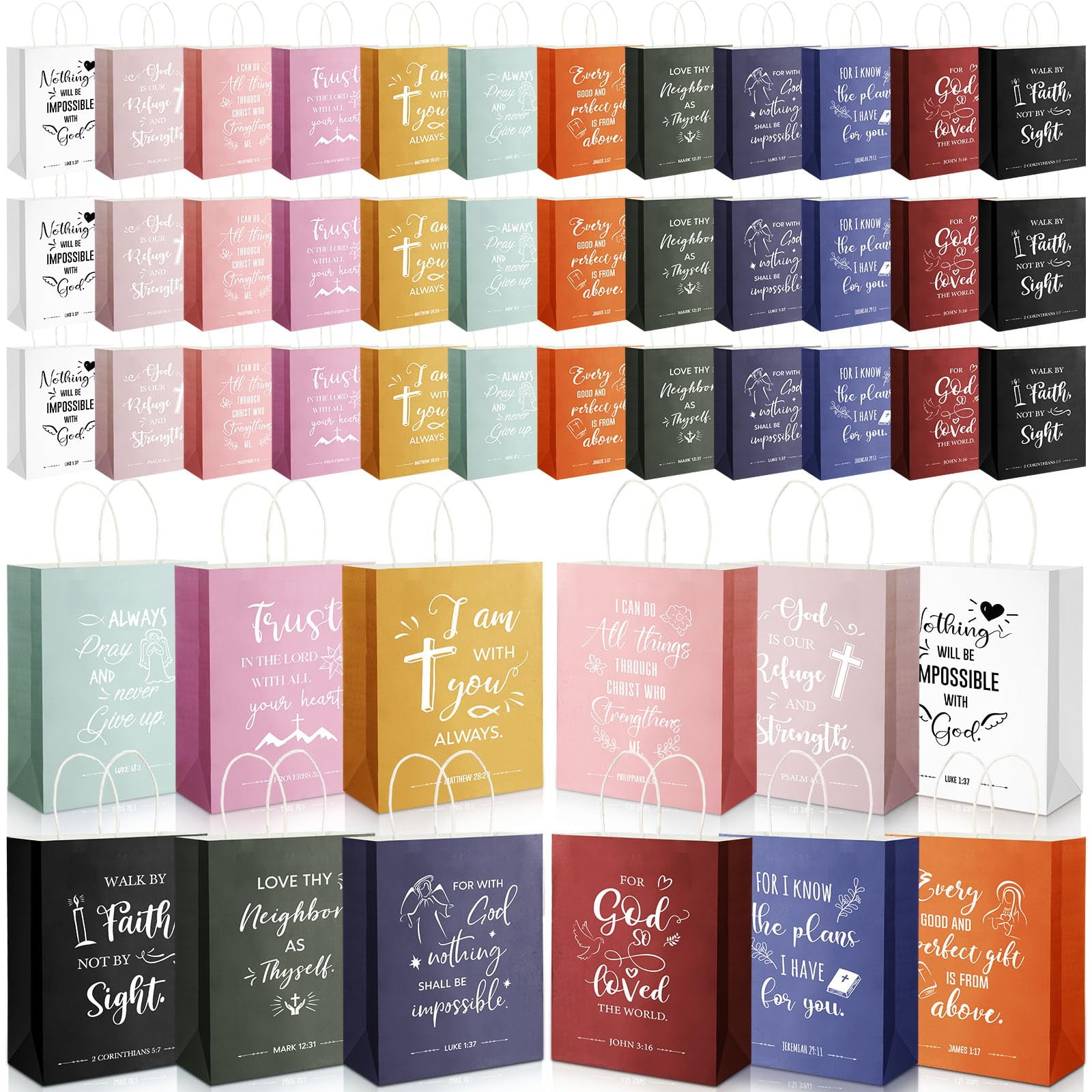 Mooliwe 60 Pcs Church OIF8 Welcome Christian Gift Bags for Women ...
