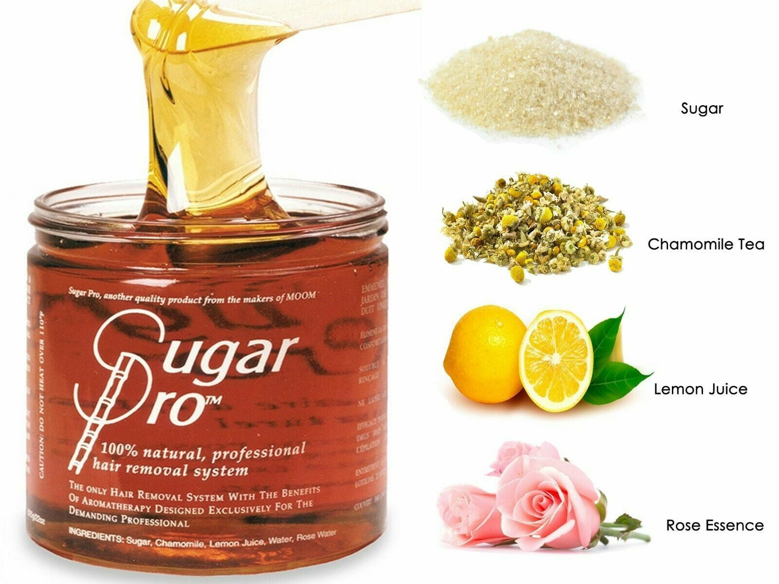 Moom Sugar Pro Organic Hair Removal Hot Wax for Men & Women 12 Oz ...