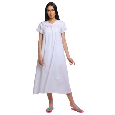 HDE Women's Cotton Nightgowns Short Sleeve Sleep Dress Need More Sleep ...