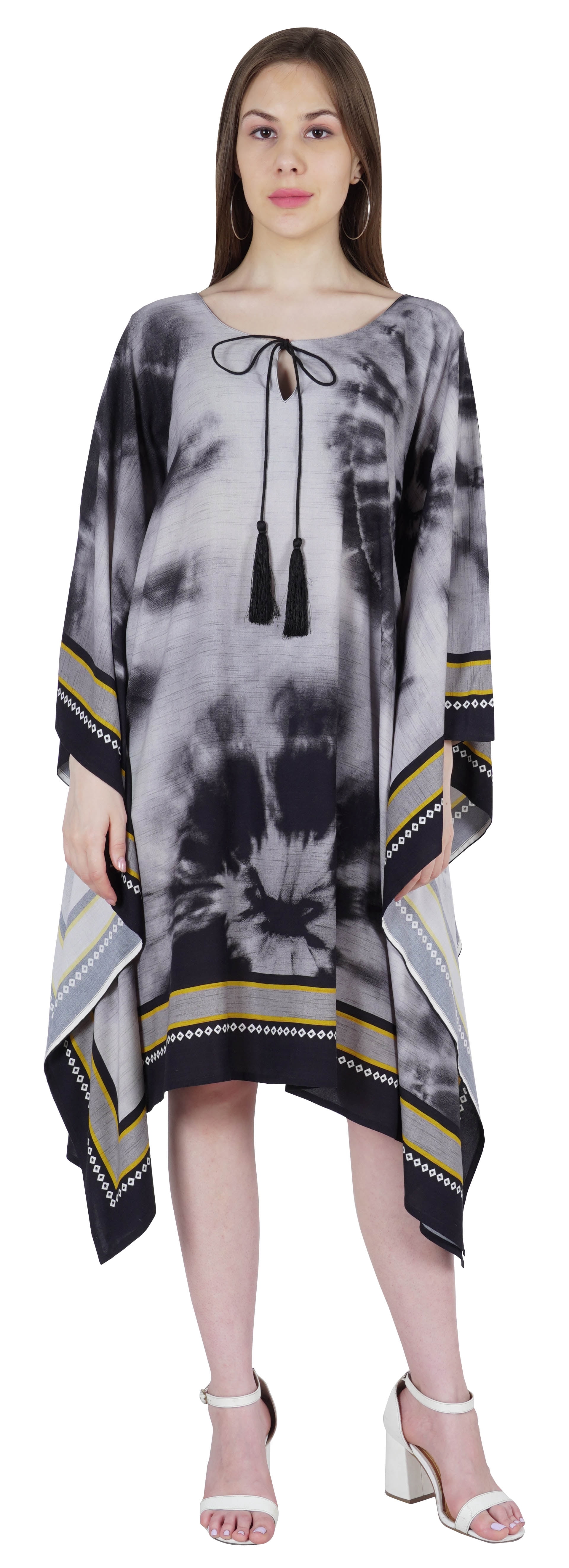 Moomaya Kaftan Dress Tunic Short Maxi Kimono Nightdress Beach Party ...