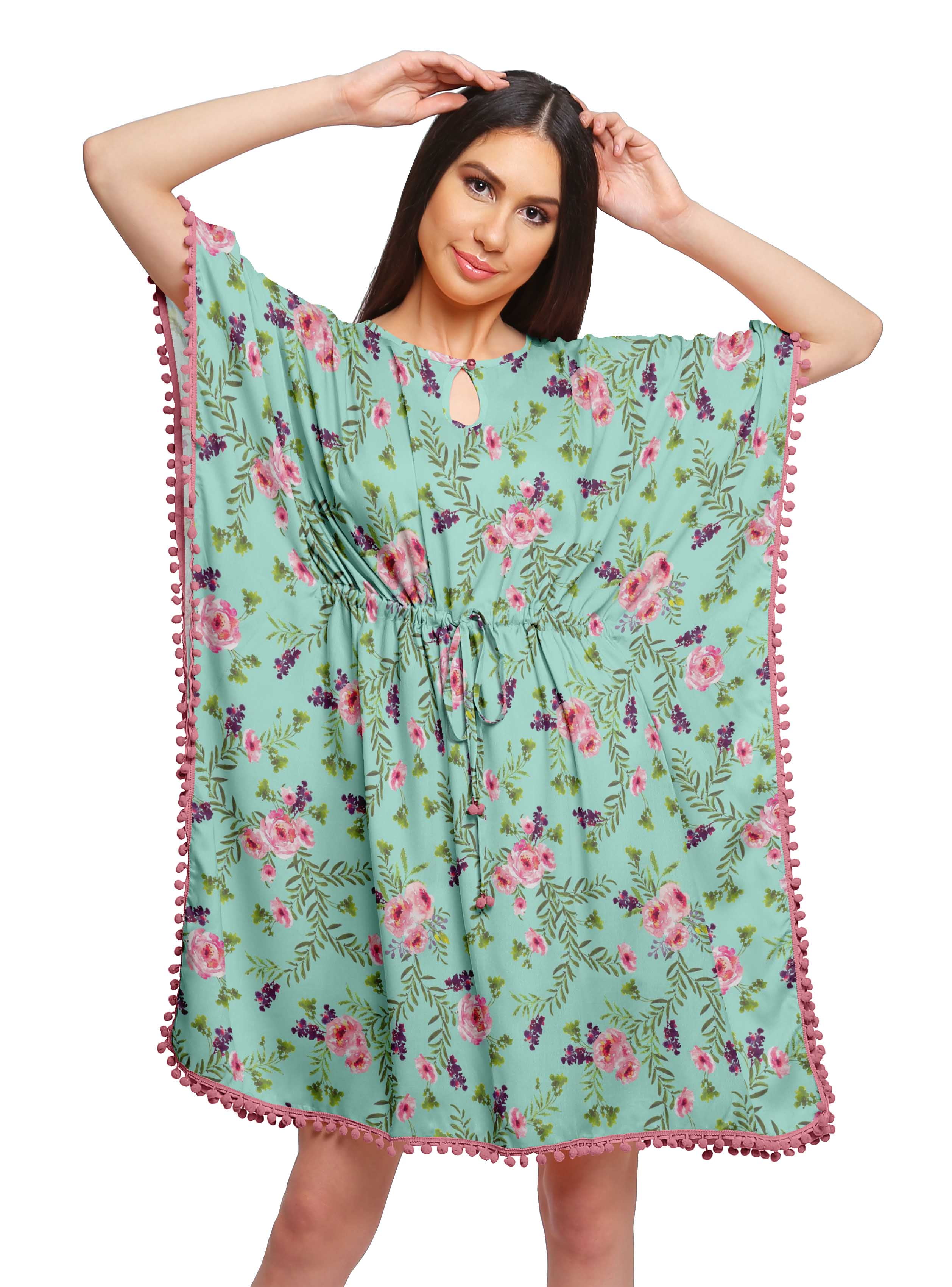 Moomaya Printed Beach Coverup Kimono Caftan Kaftan Swimsuit Cover Ups ...