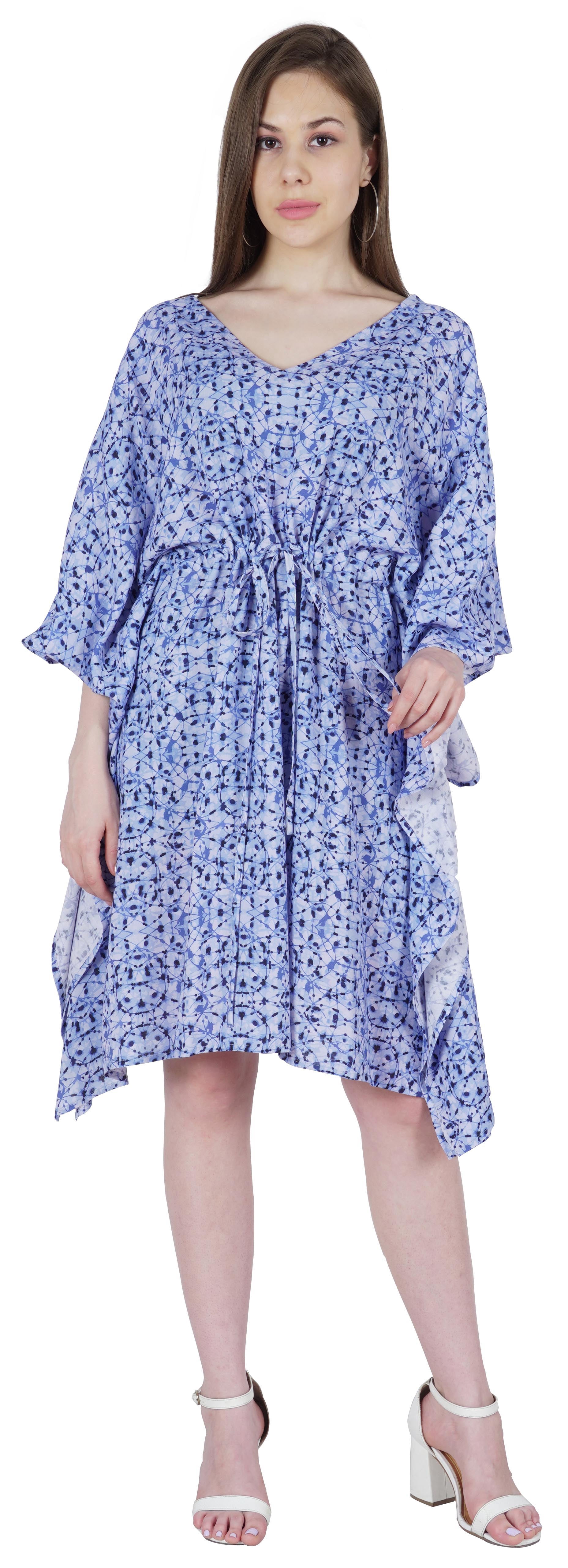 Moomaya Printed Short Kaftan For Women Kimono Swimwear Cover-Up Beach ...