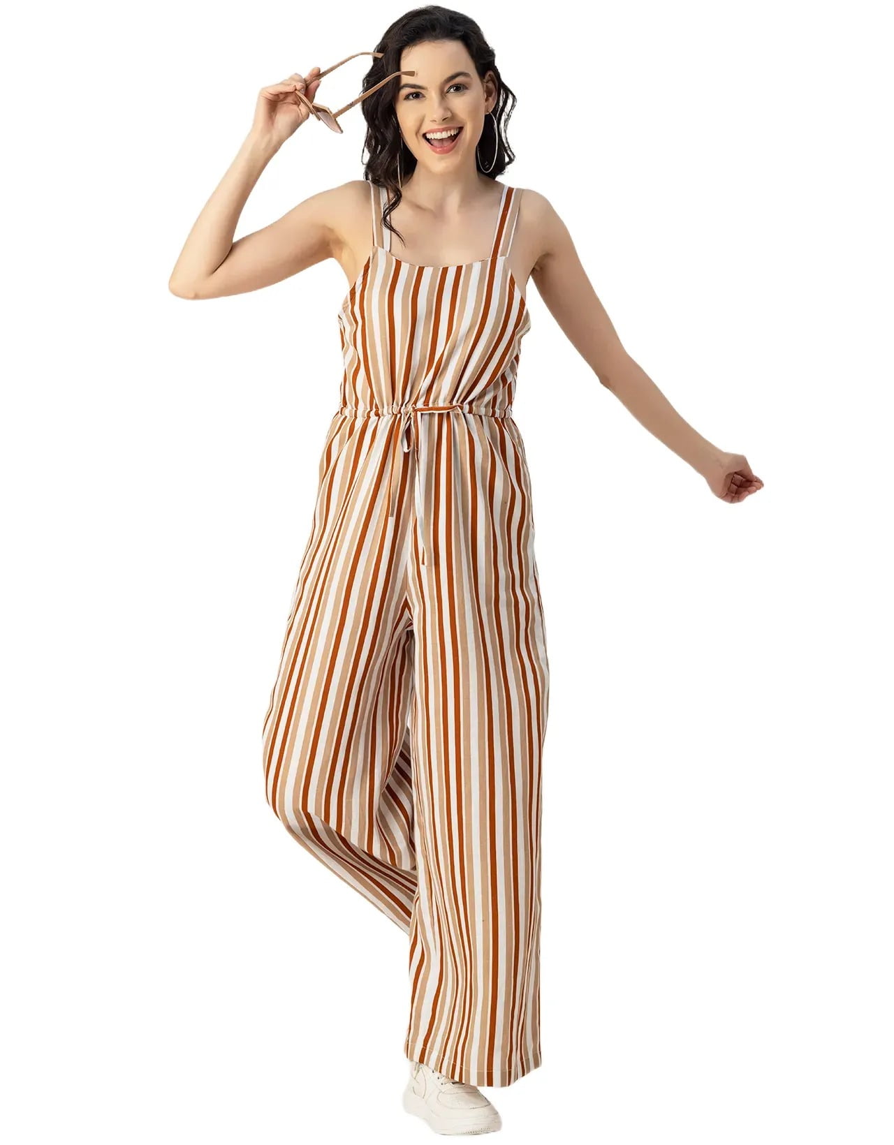 Moomaya Shoulder Straps Full Leg Cotton Jumpsuit - Women's Summer ...