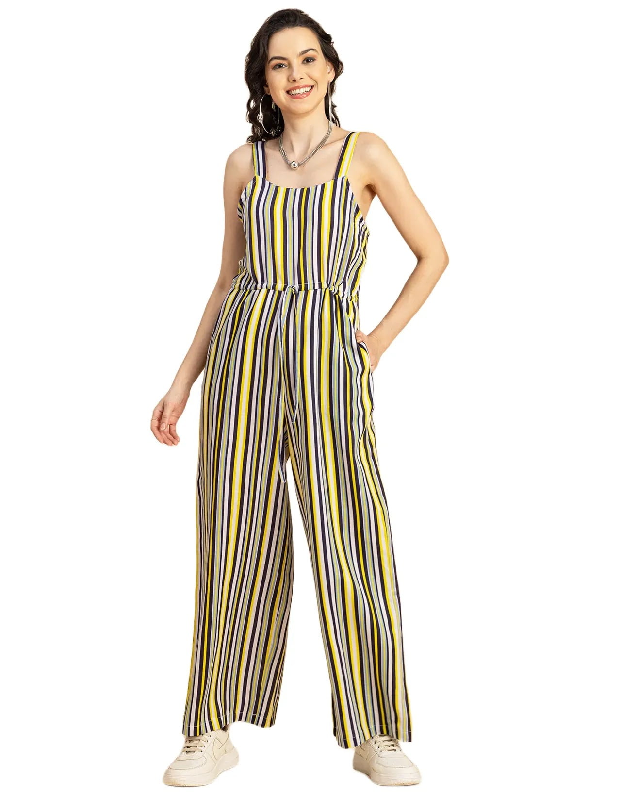 Moomaya Shoulder Straps Full Leg Cotton Jumpsuit - Women's Summer ...