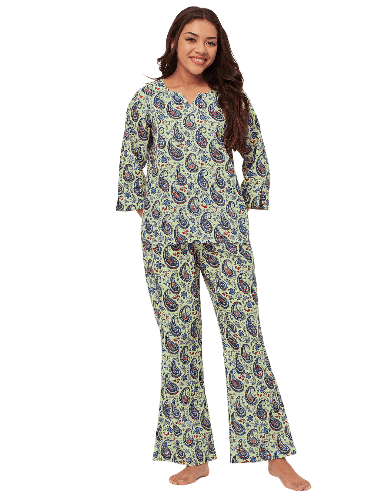 Moomaya Sleepwear, Printed Night Suit For Women, Cotton Kurta Pajama ...