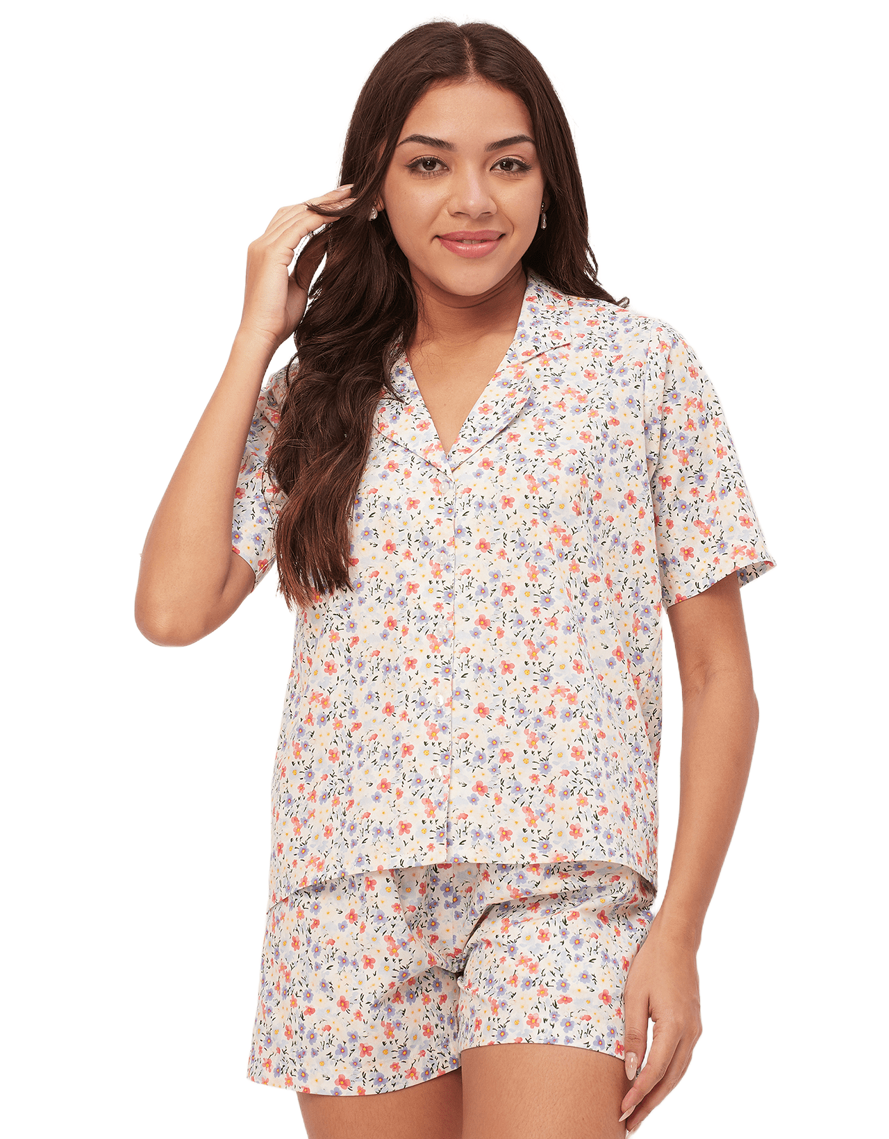 Moomaya Sleepwear, Shirt & Shorts Night Suit Set, Printed Cotton Pjs ...