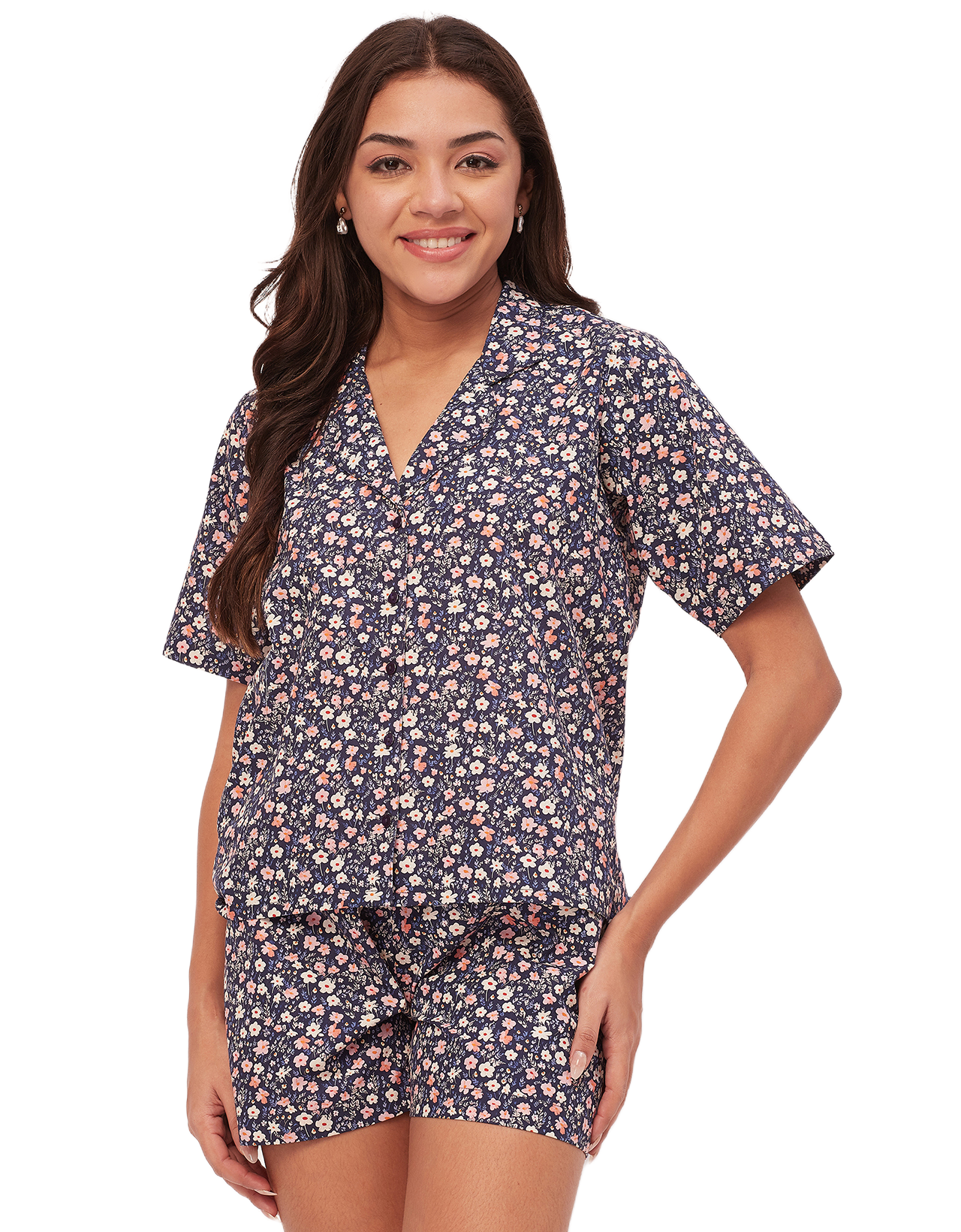 Moomaya Sleepwear, Shirt & Shorts Night Suit Set, Printed Cotton Pjs ...