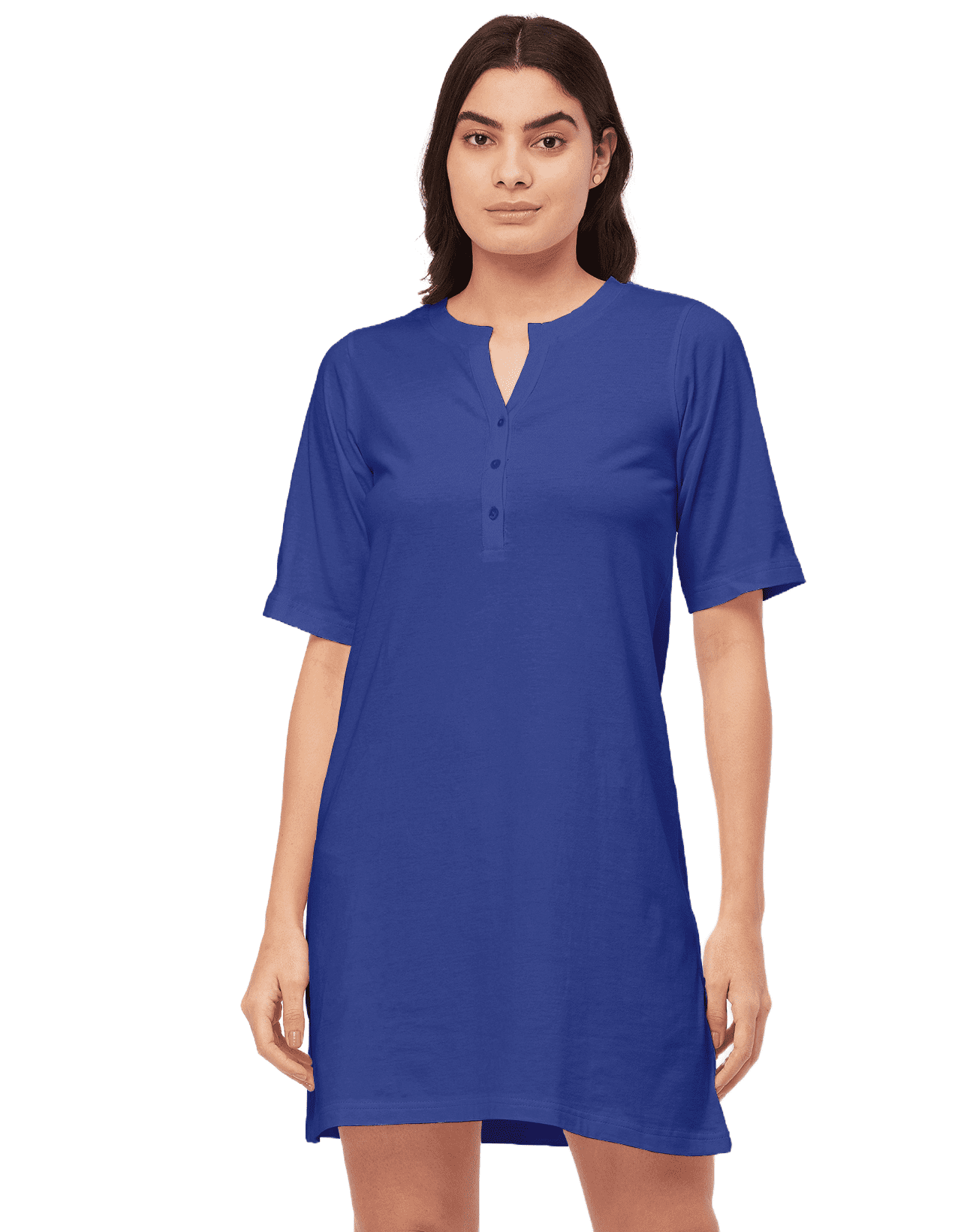Moomaya Sleepwear, Solid Night Dress For Women, Jersey Sleep Shirt ...