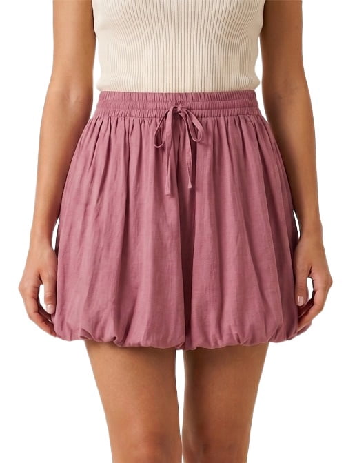 Moomaya Women’s Cotton Bubble Mini Skirt | High Rise Elastic Waist with ...