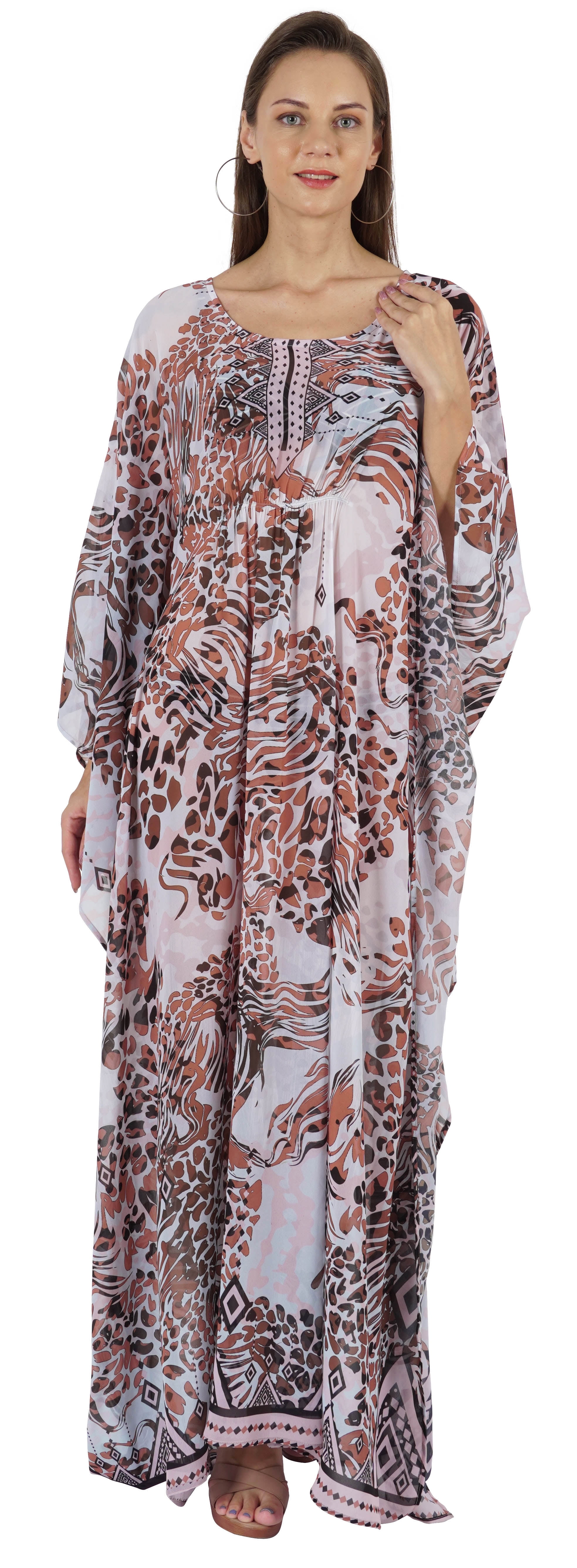 Moomaya Women's Sexy Swimsuit Cover Up Caftan Kimono Sleeve Beachwear ...