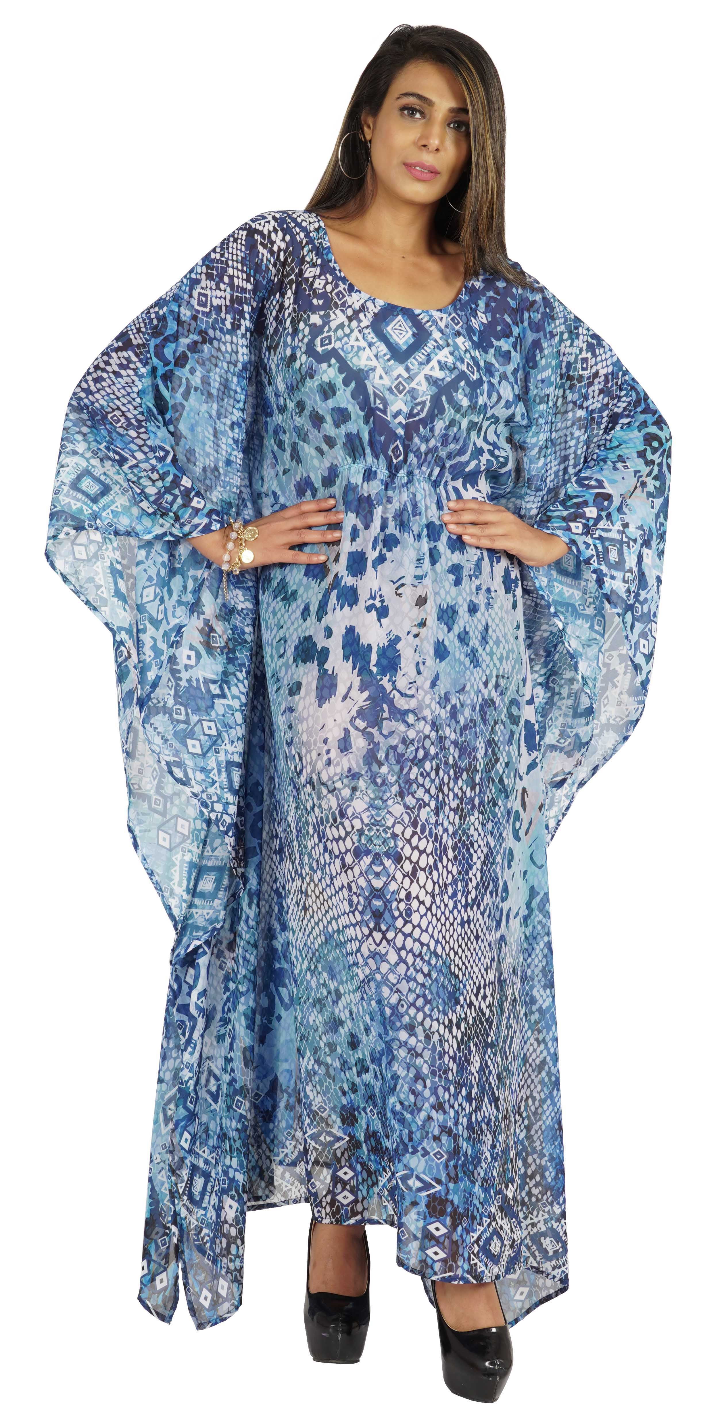 Moomaya Women's Sexy Swimsuit Cover Up Caftan Kimono Sleeve Beachwear ...