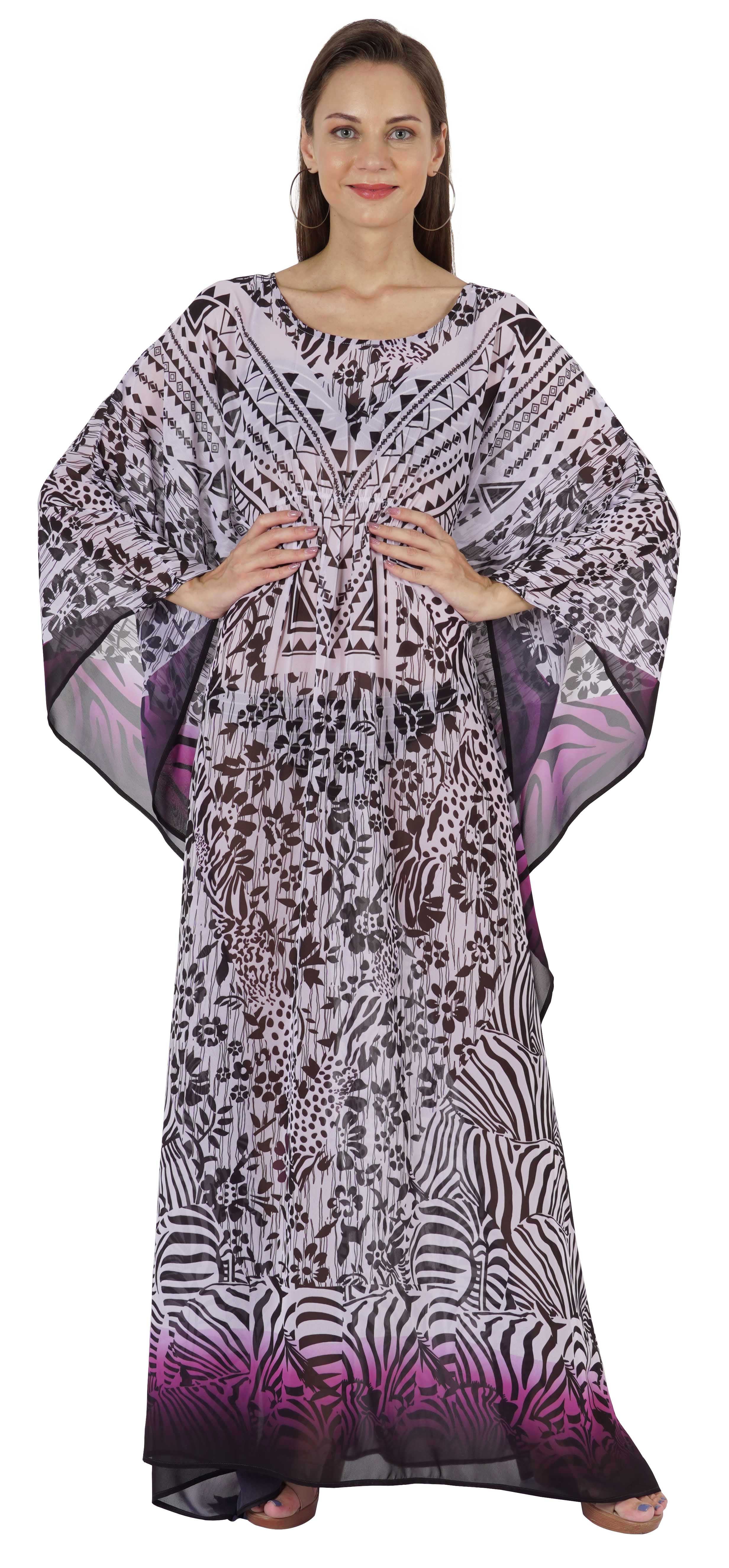 Moomaya Women's Sexy Swimsuit Cover Up Caftan Kimono Sleeve Beachwear ...