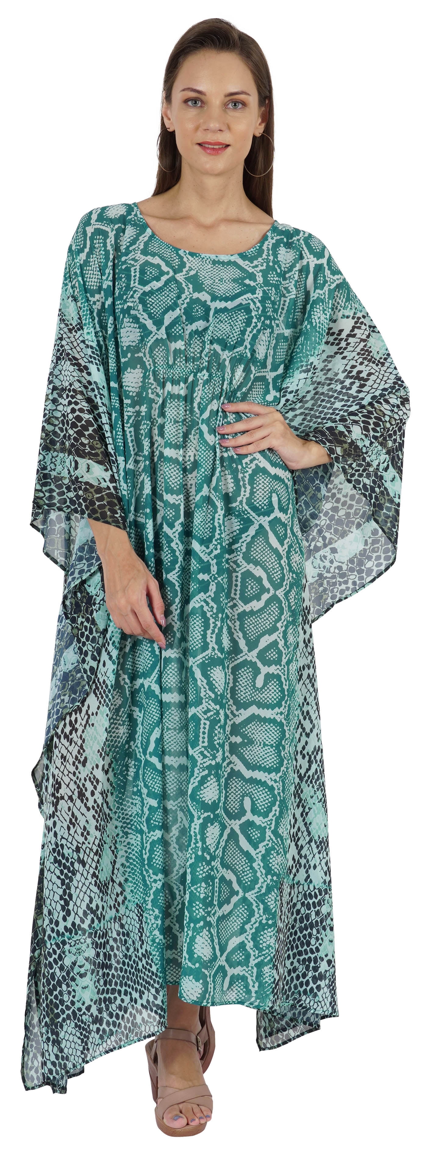 Moomaya Women's Sexy Swimsuit Cover Up Caftan Kimono Sleeve Beachwear ...