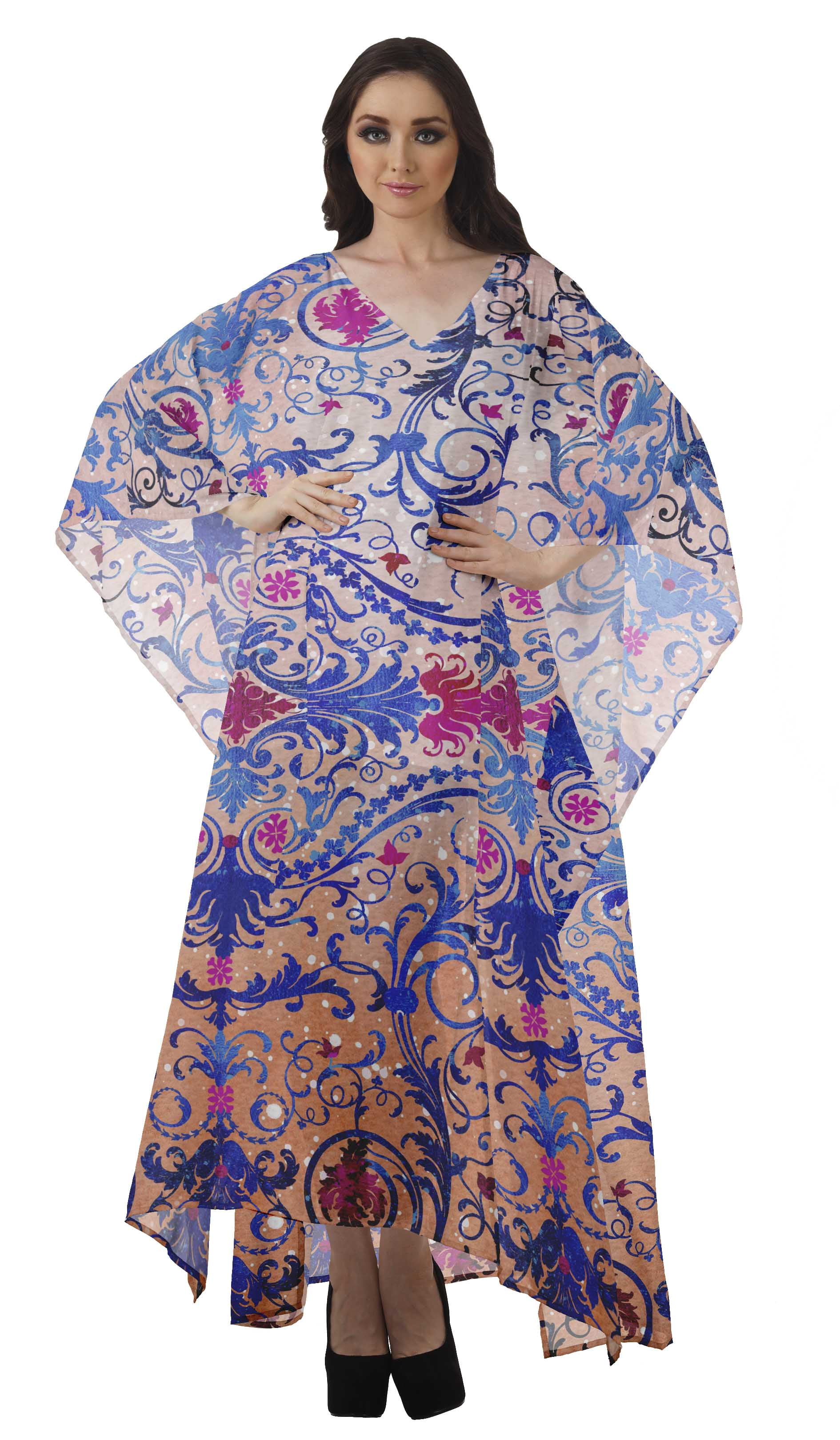 Moomaya Women's Swimsuit Cover up Caftan Swimwear Sheer Turkish Kaftans ...