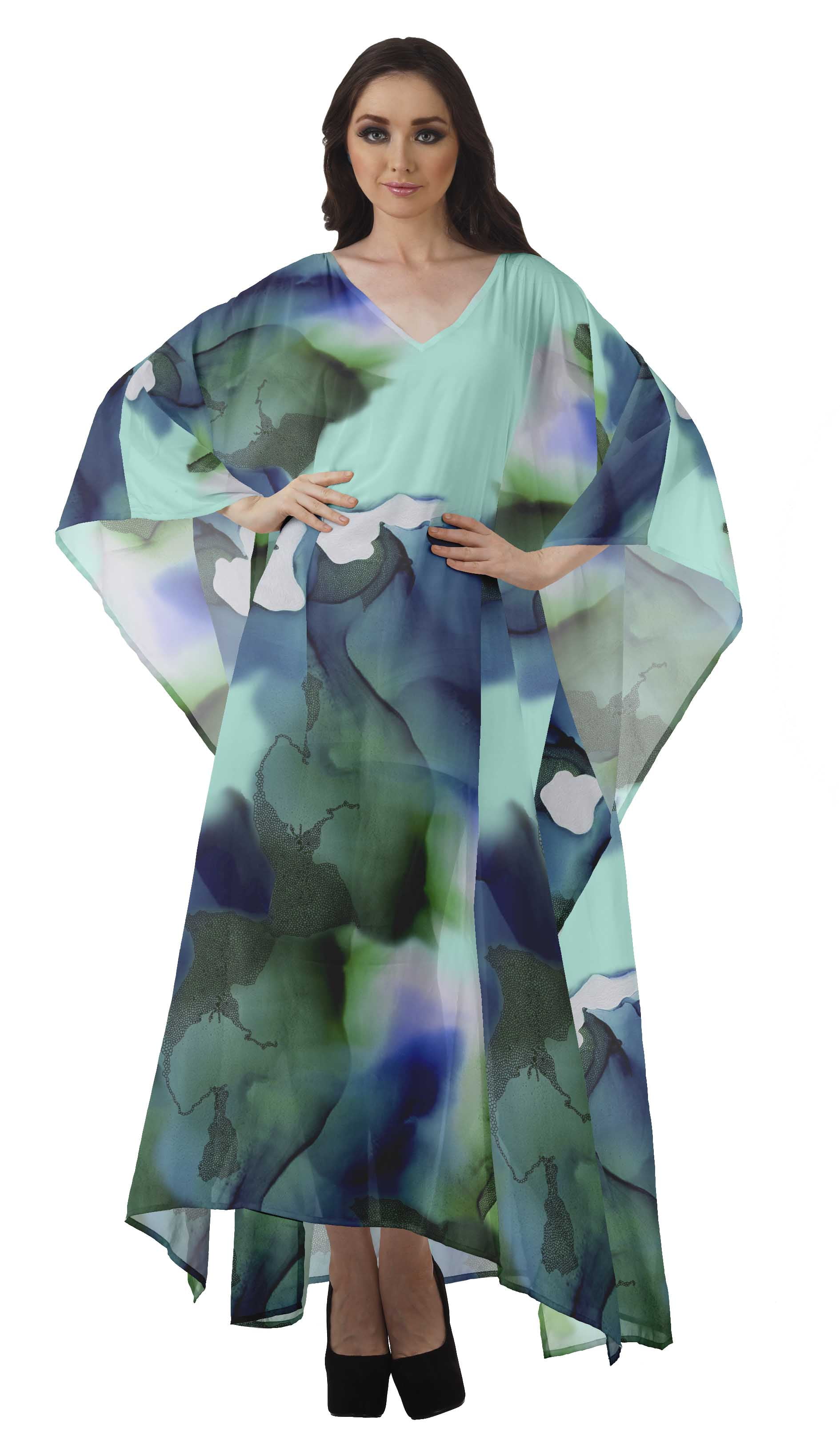 Moomaya Women's Swimsuit Cover up Caftan Swimwear Sheer Turkish Kaftans ...