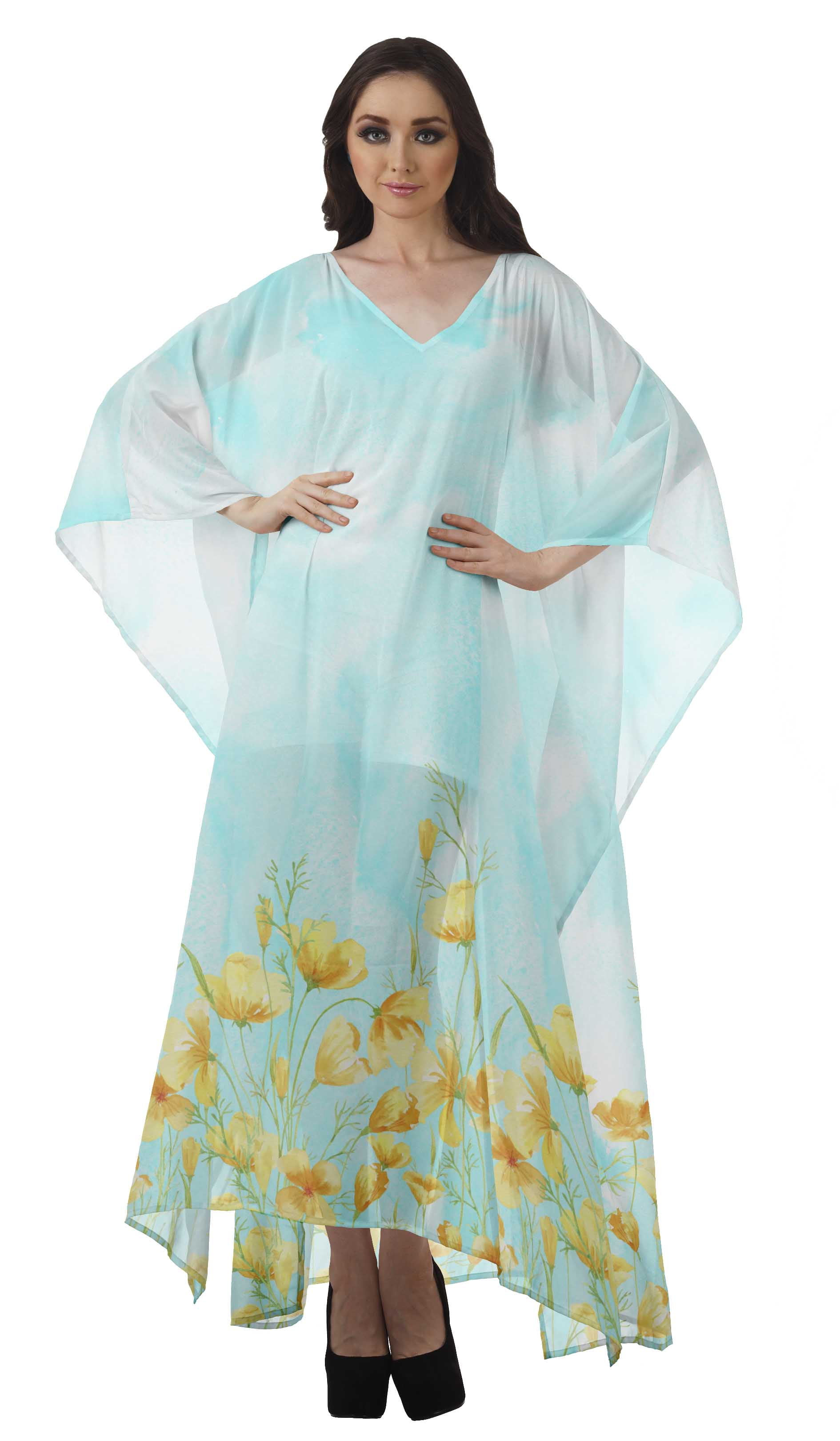 Moomaya Women's Swimsuit Cover up Caftan Swimwear Sheer Turkish Kaftans ...