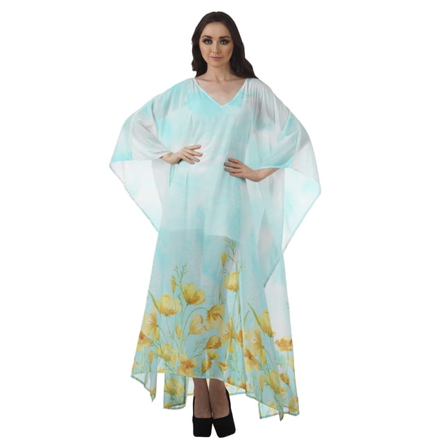 Moomaya Women's Swimsuit Cover up Caftan Swimwear Sheer Turkish Kaftans ...